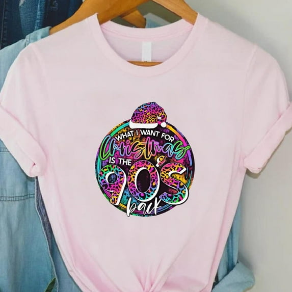 90S Winter Holiday Throwback Shirt,Vintage Style Tee With Leopard Santa ...