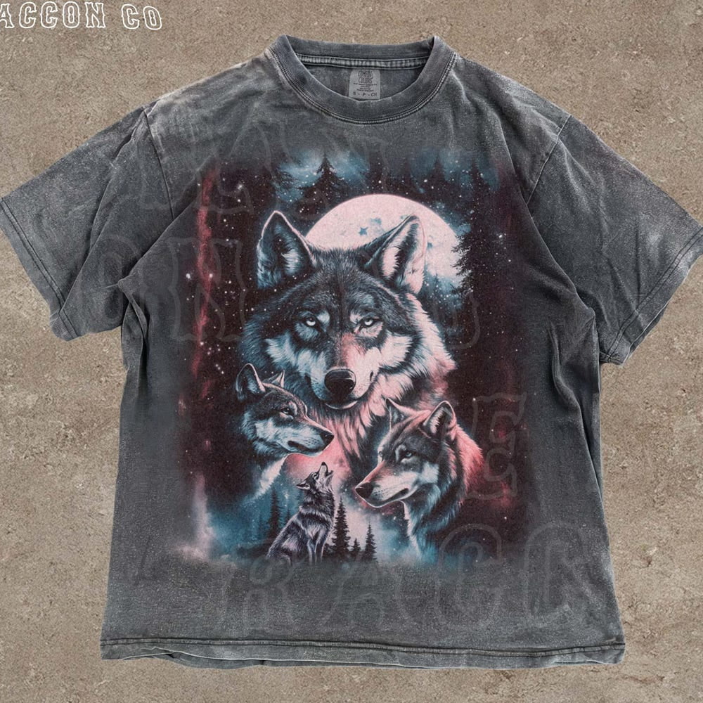 90S Wolf Graphic Tee, Vintage Animal Shirt For Men Women, Oversized ...