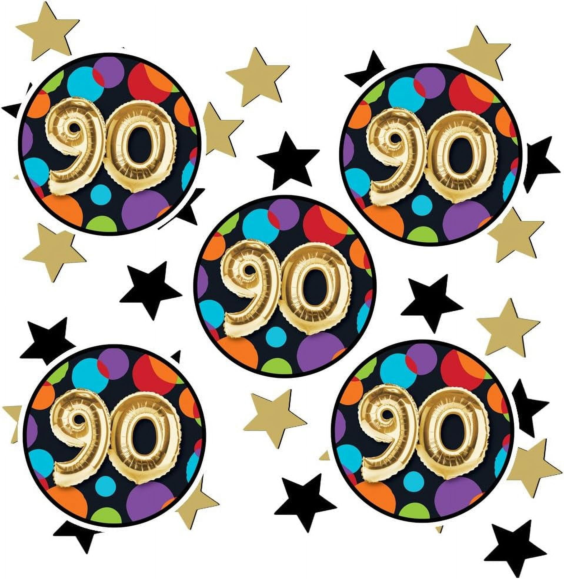 90TH Balloon Birthday Deco FETTI (24 Piece Plus Metallic Confetti) by ...