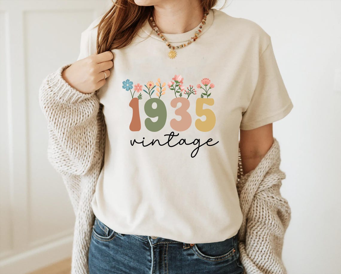 90Th Birthday Shirt, Vintage 1935 Shirt, 90Th Birthday For Women ...