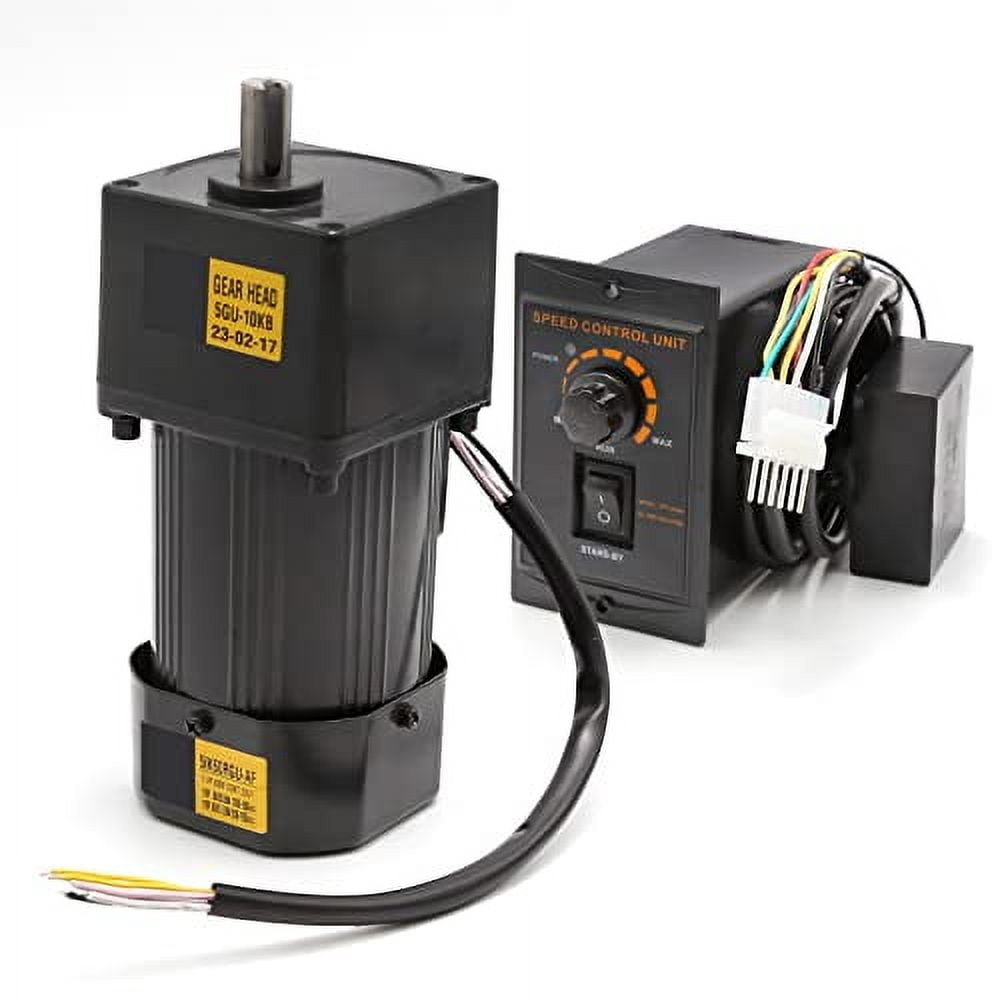 90W 110V Adjustable Variable Gear Reducer Motor, AC Gear Motor with ...