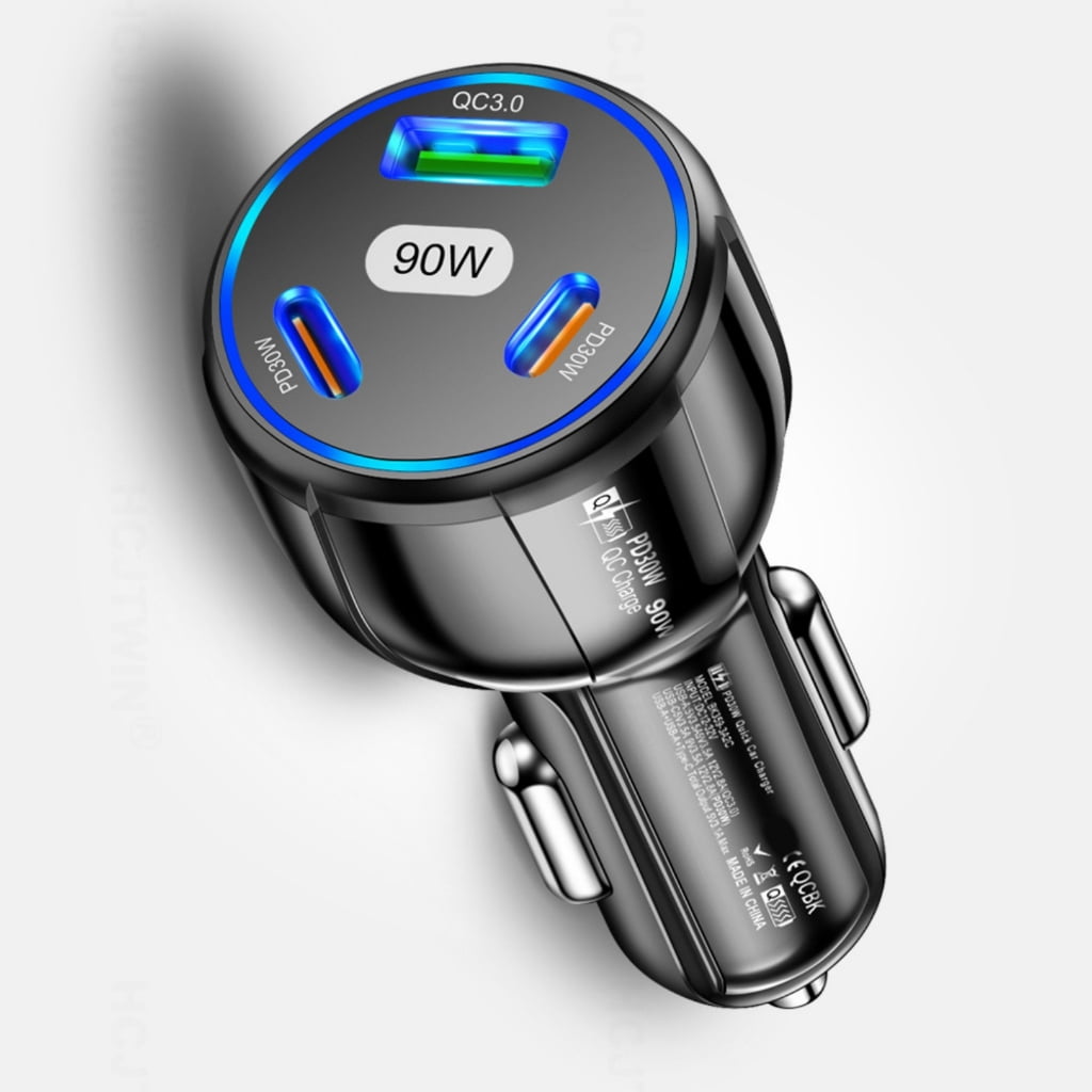 90W Car Chargers Two PD30W QC3.0 for Simultaneous Device Fast Charging ...