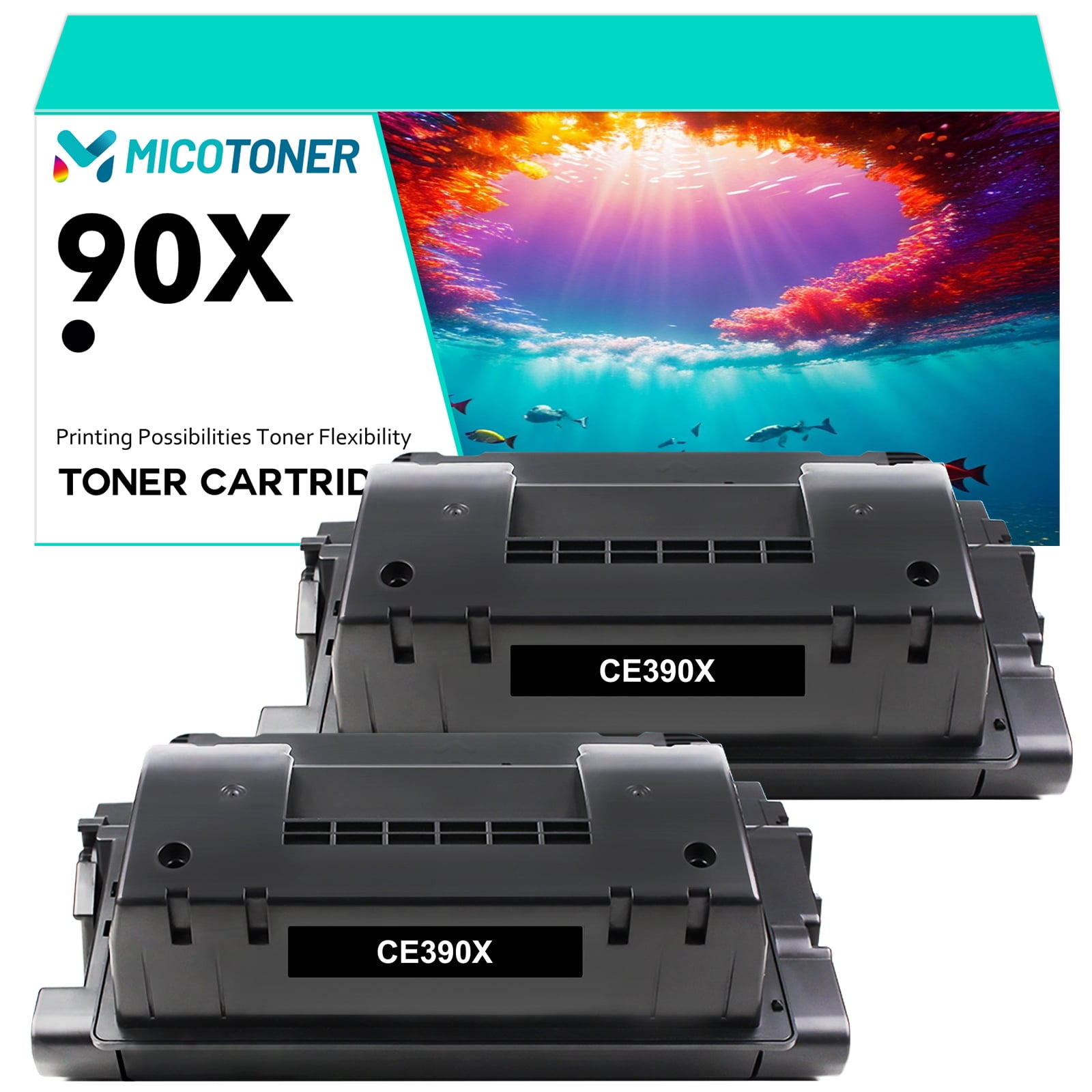90X Black Toner Cartridge 2-Pack Compatible for HP 90X CE390X CE390A ...