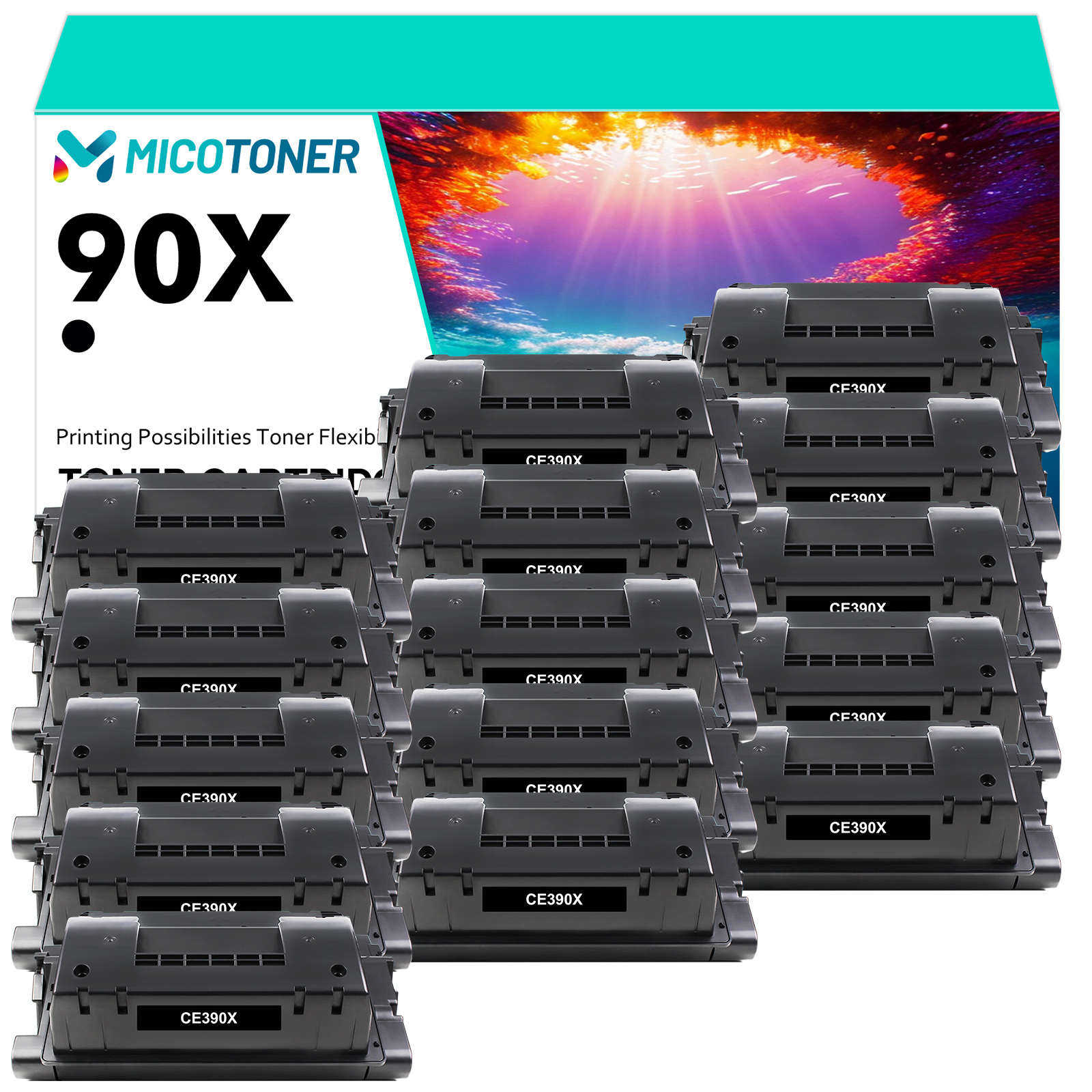 90X Toner Cartridge 15-Pack Compatible for HP 90X CE390X CE390A 90A ...