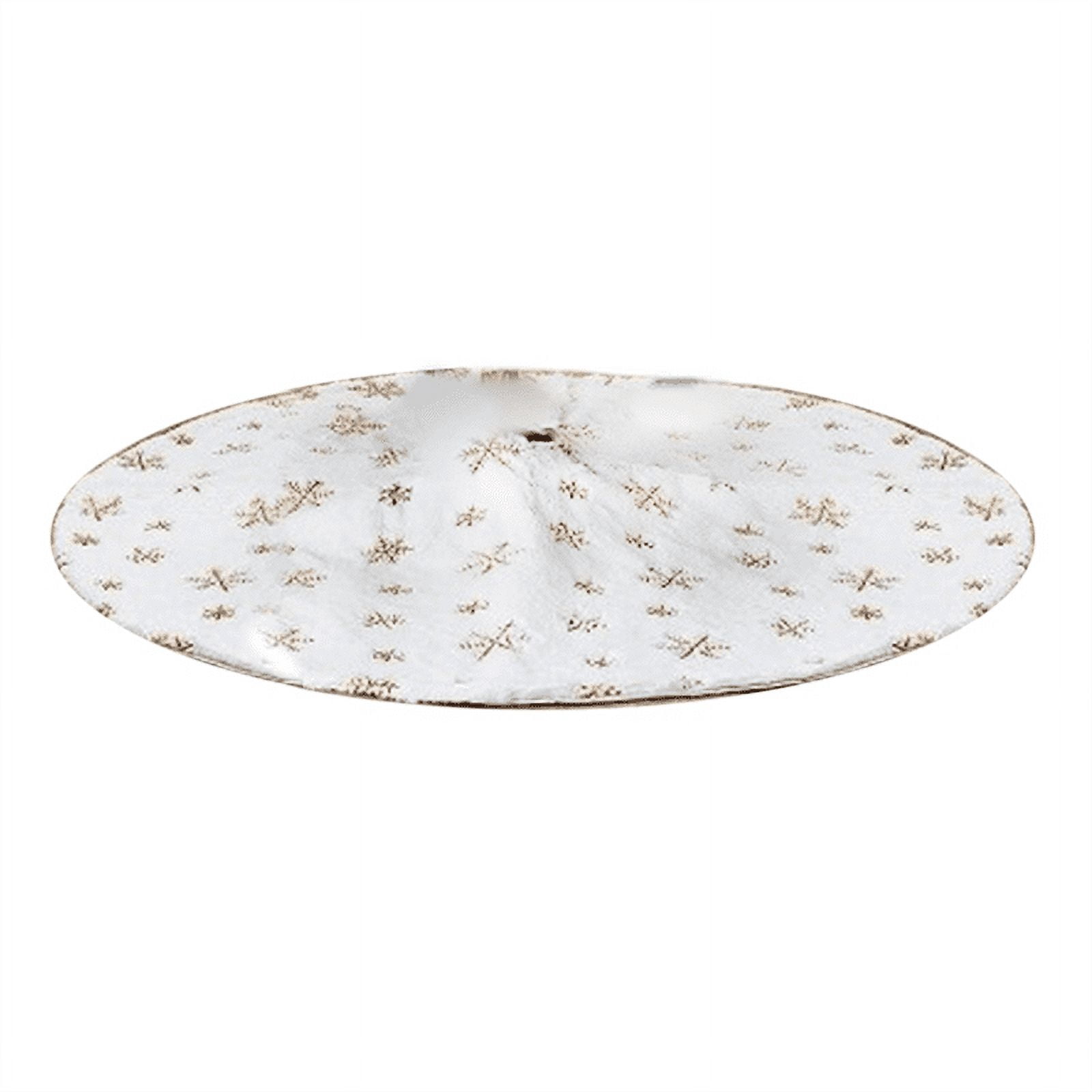 90cm Christmas Trees Skirt Faux Fur Carpet Snowflake White Plush Mat ...