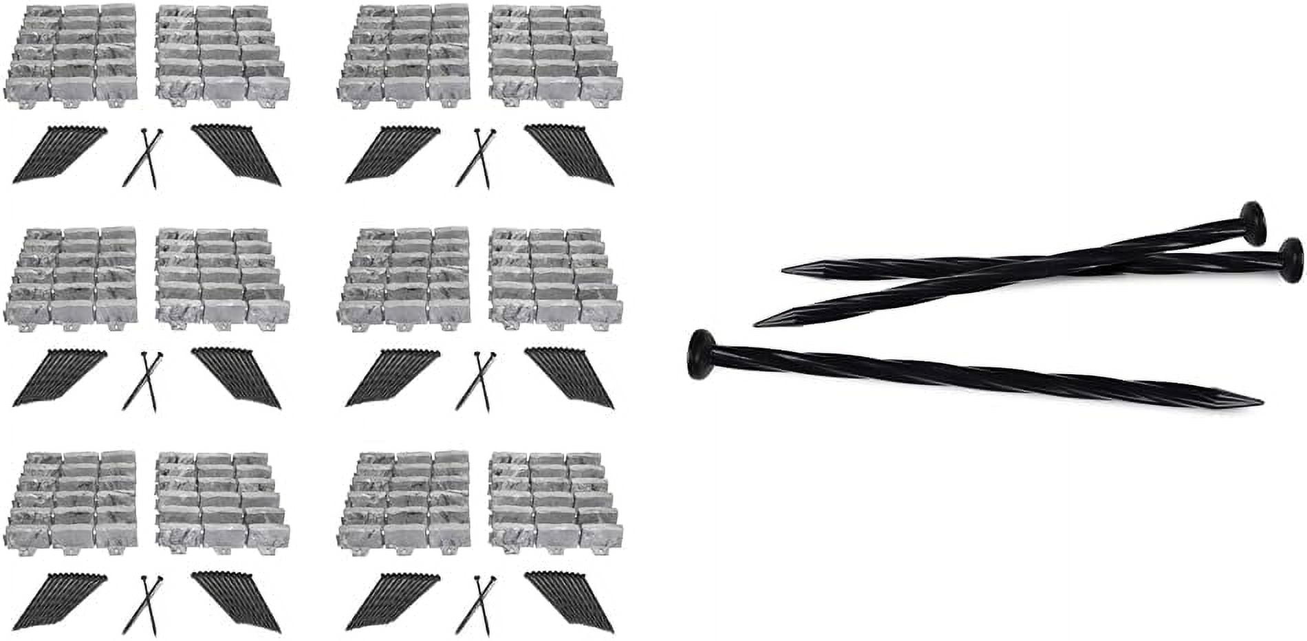 90ft Kit with Anchoring Spikes 2.7in No-Dig Landscape Edging, Slate ...