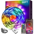 90ft Strip Lights Music Sync Color Changing Lights with App Control ...