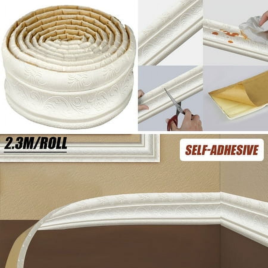 90inch Self Adhesive Foam Wallpaper Borders, 3D Flexible Foam Molding ...