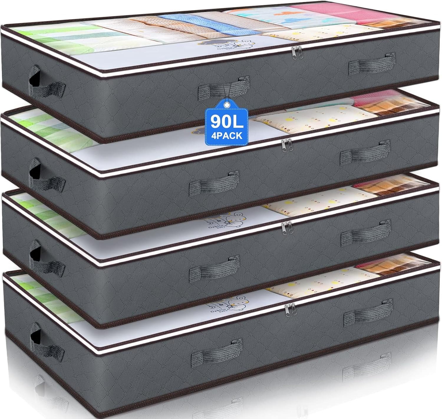 90l Under The Bed Storage Containers,Thin Under Bed Storage Bins With ...