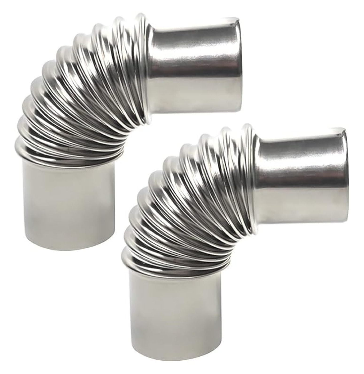 90mm Stainless Steel Elbow Pipe 2-Pack - 3.5 Inch Chimney Flue ...