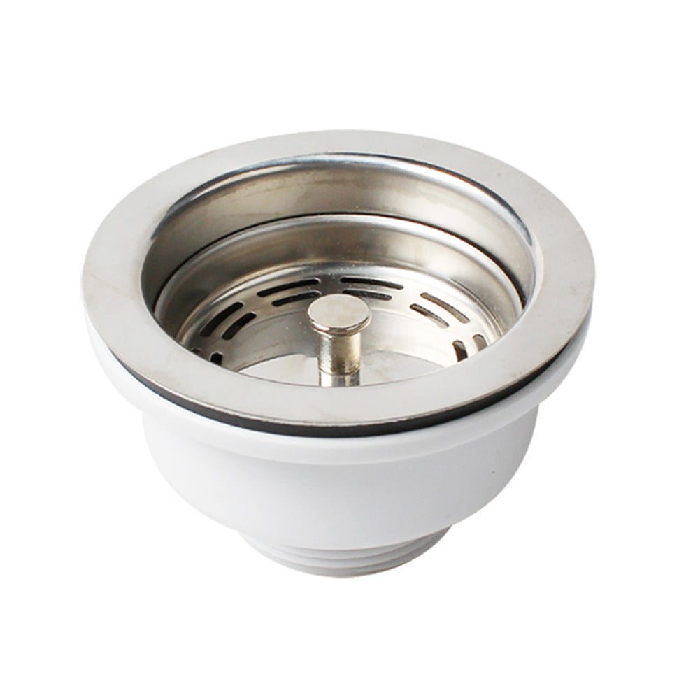 90mm Stainless Steel Sink Strainer Basket Waste Kit with Flange for ...
