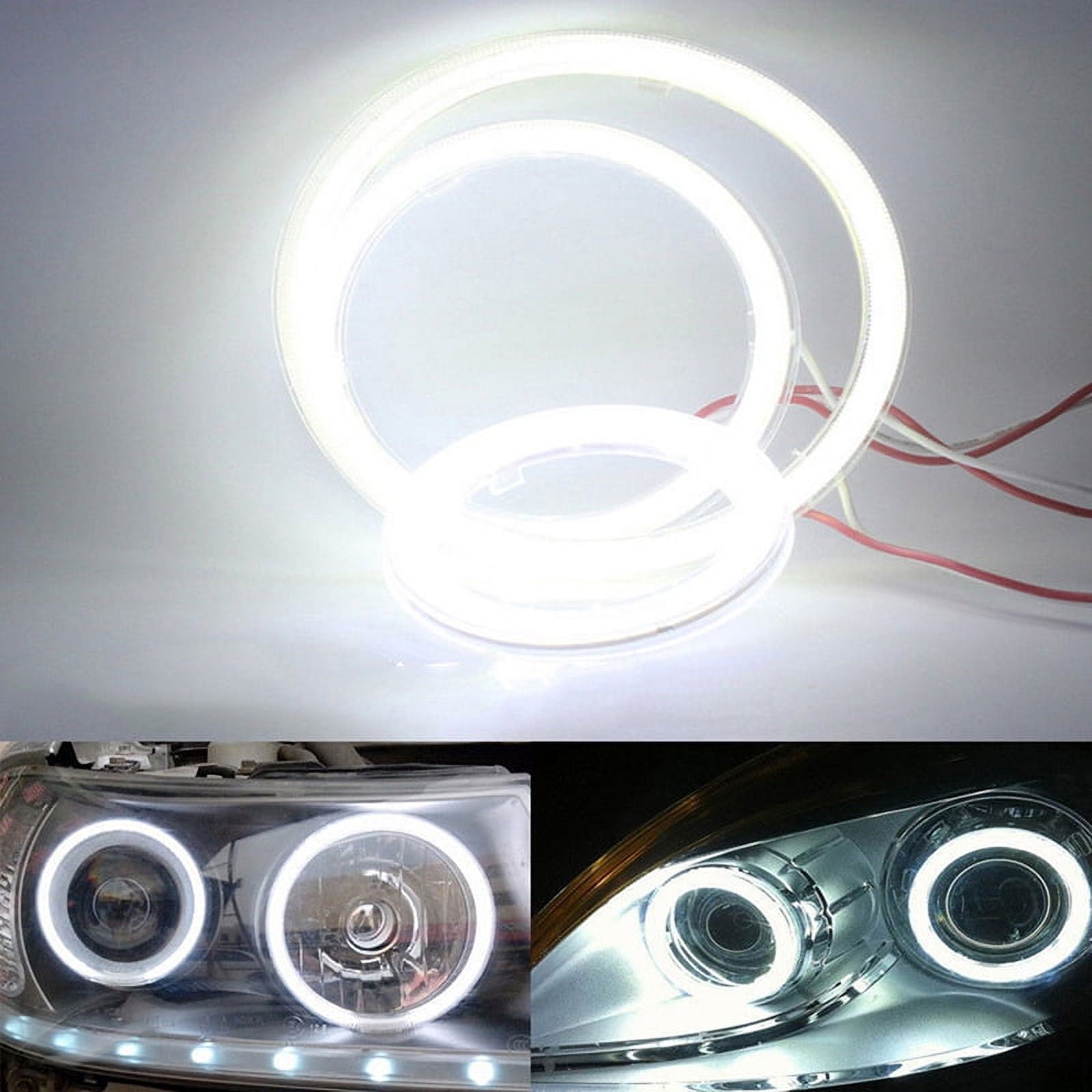 (90mm) White COB SMD Angel Eyes Car LED Fog Light Ring DRL Headlight ...