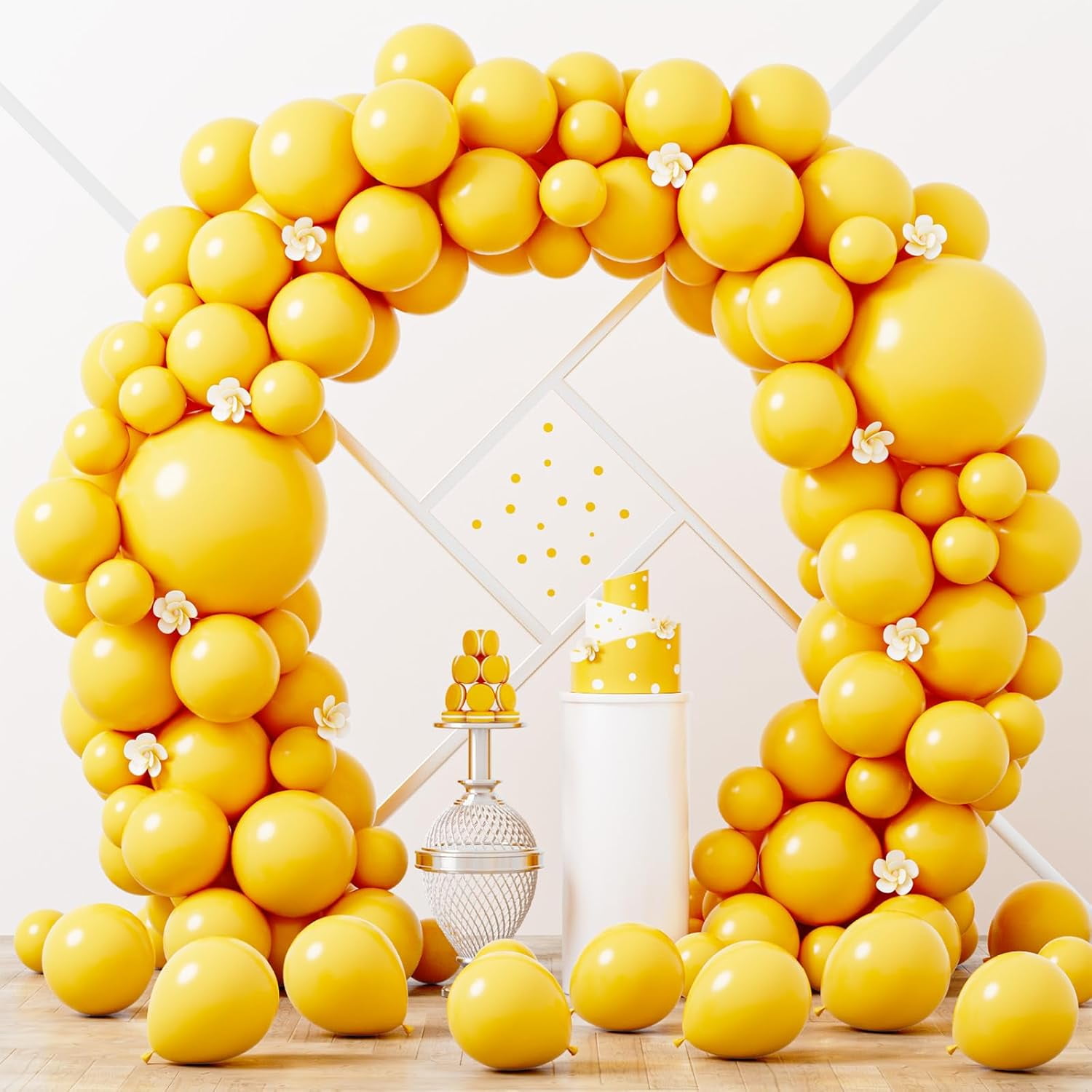 90pack Lemon Yellow Balloons Different Size 18/12/10/5 Inch Yellow ...