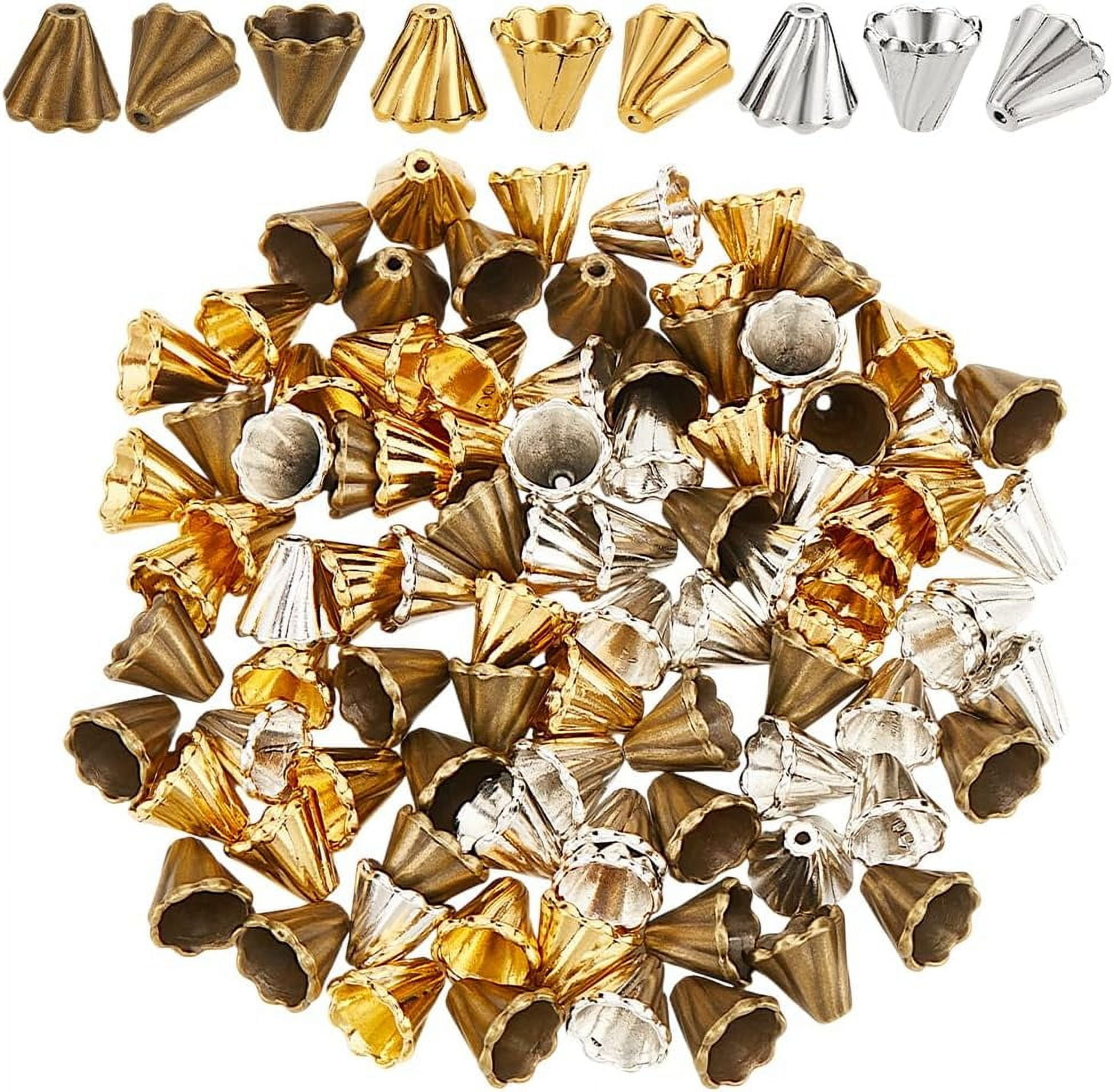 90pcs 3 colors Tibetan style Bead Cones Flower Mixed color 13x12x9.5mm ...