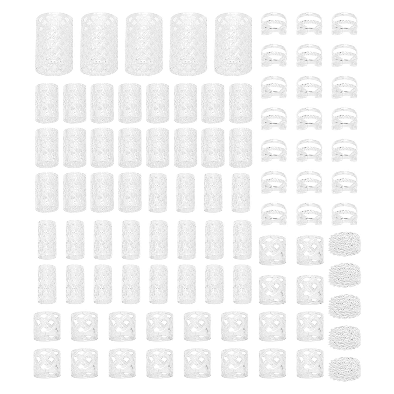 90pcs DIY Wig Dreadlocks Mesh Hollow Hair Extensions Hoop Barrettes ...