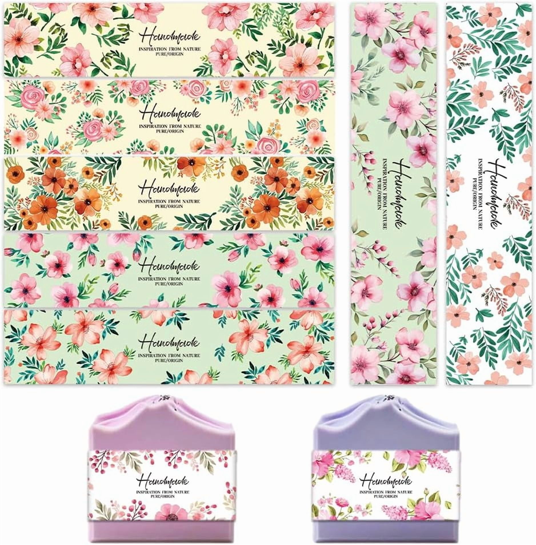90pcs Flower Soap Wrappers Watercolor Styles Plant Soap Labels Floral ...