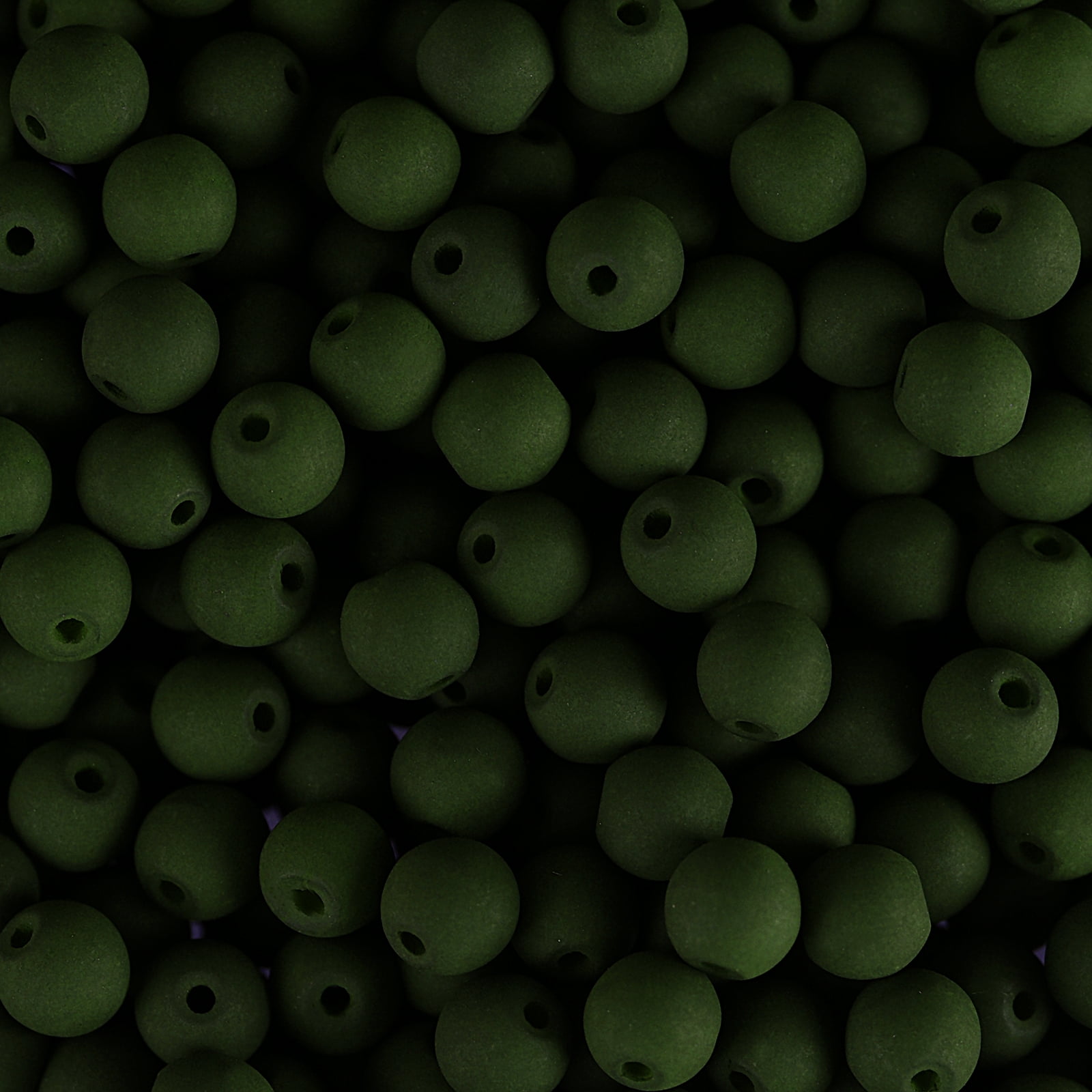 90pcs John Bead 6mm Czech Glass White Alabaster Velvet Dark Green Round ...