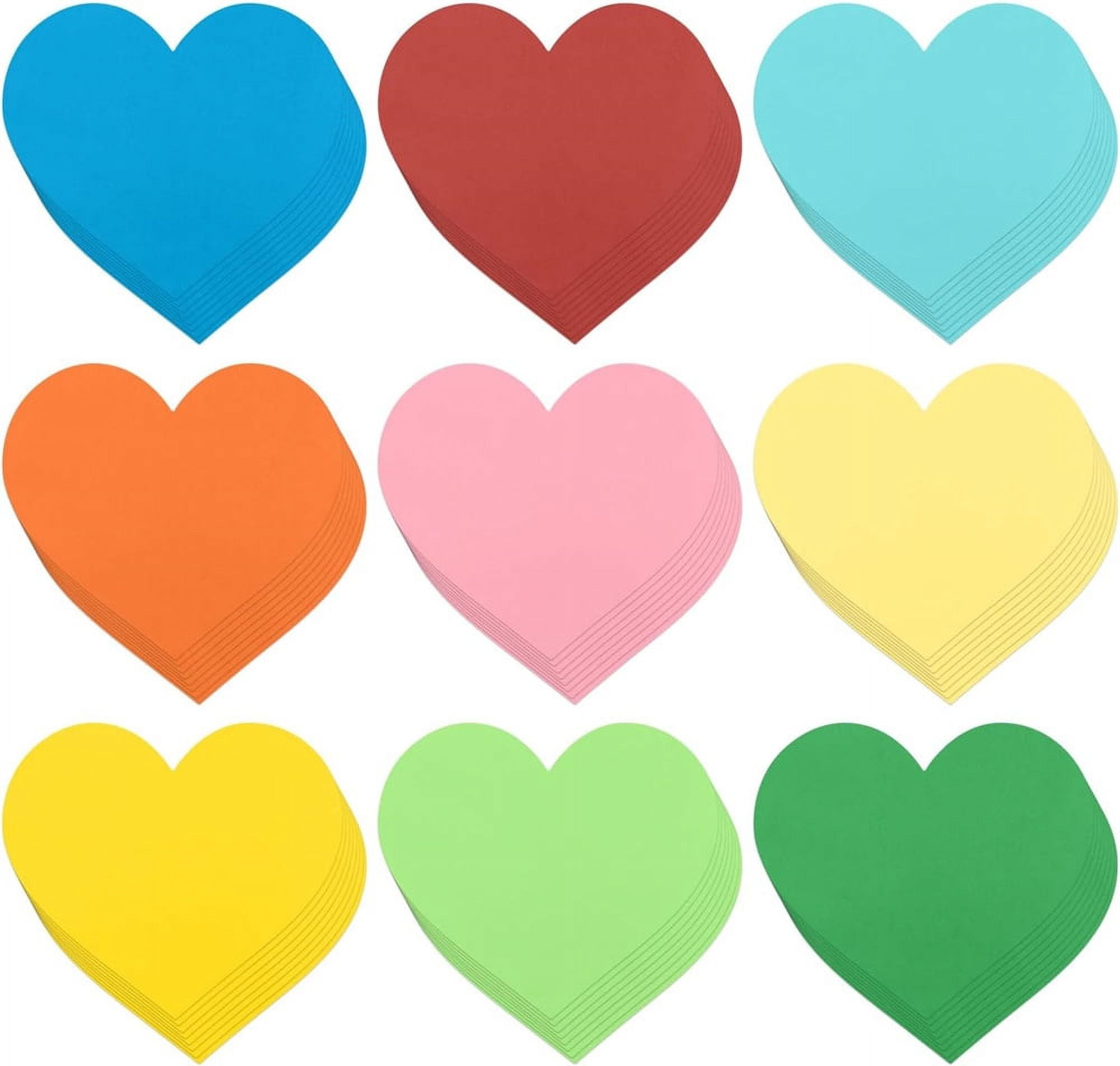 90pcs Paper Hearts Cut Outs, 6 inch Heart Shape Paper Cutouts Heart ...