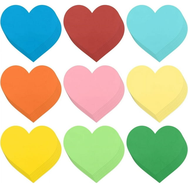 90pcs Paper Hearts Cut Outs, 6 inch Heart Shape Paper Cutouts Heart ...