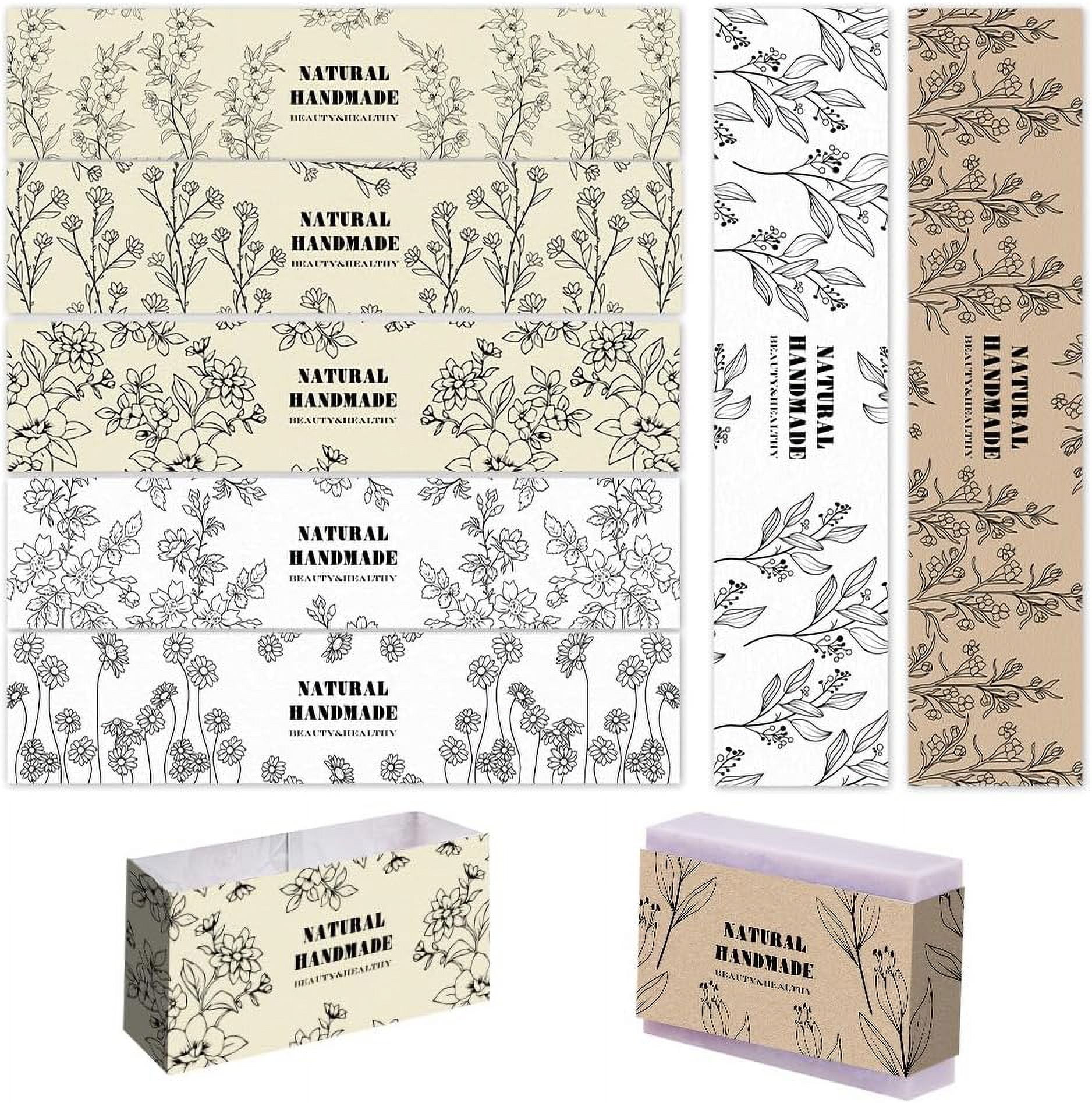 90PCS Plants Soap Wrappers Soap Wrap Paper Tape Vertical Soap Paper Tag ...