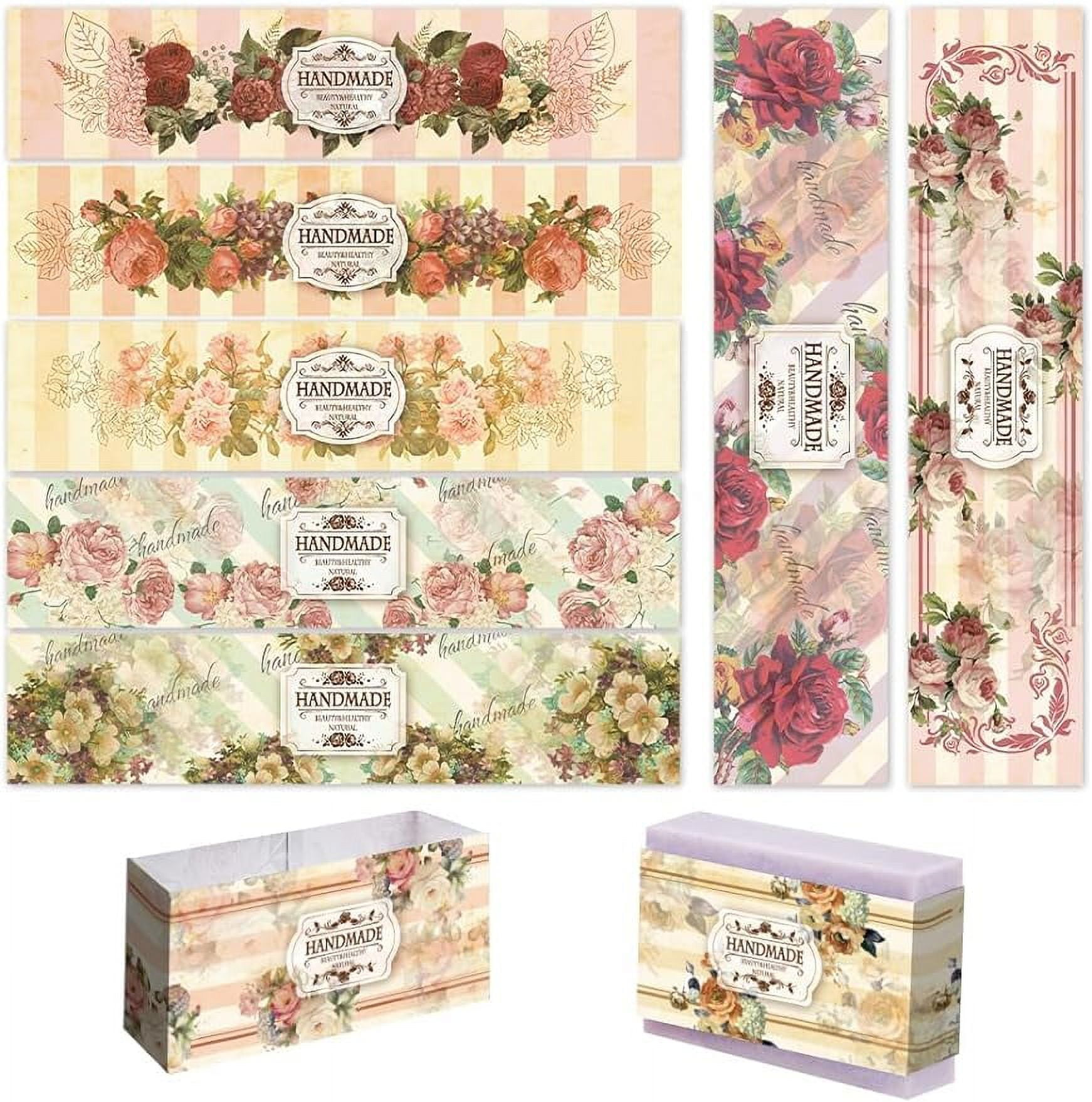 90pcs Retro Wrap Paper Tape Wrapper Sleeves Covers Vertical Tags for ...