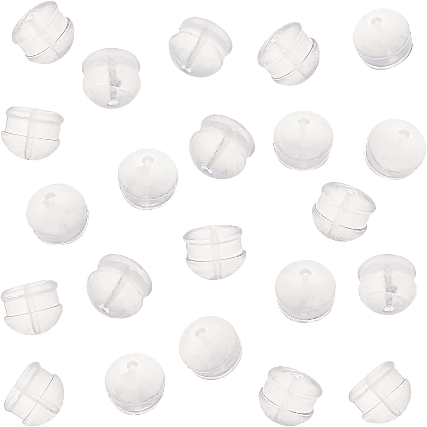 90pcs Silicone Ear Nuts Soft Clear Ear Backs Safety Replacements ...