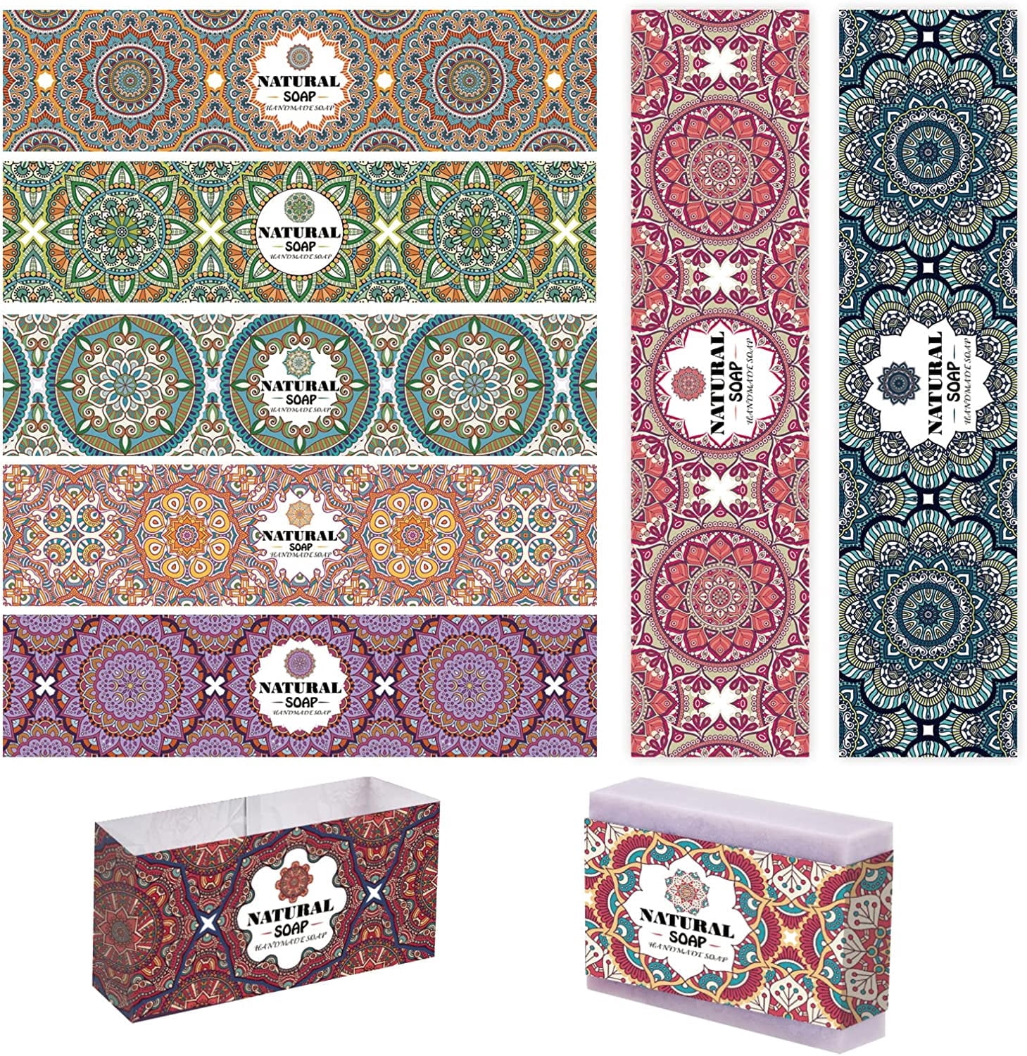 90pcs Soap Packaging Paper Mandela Floral 9 Styles Soap Wrapper Soap ...