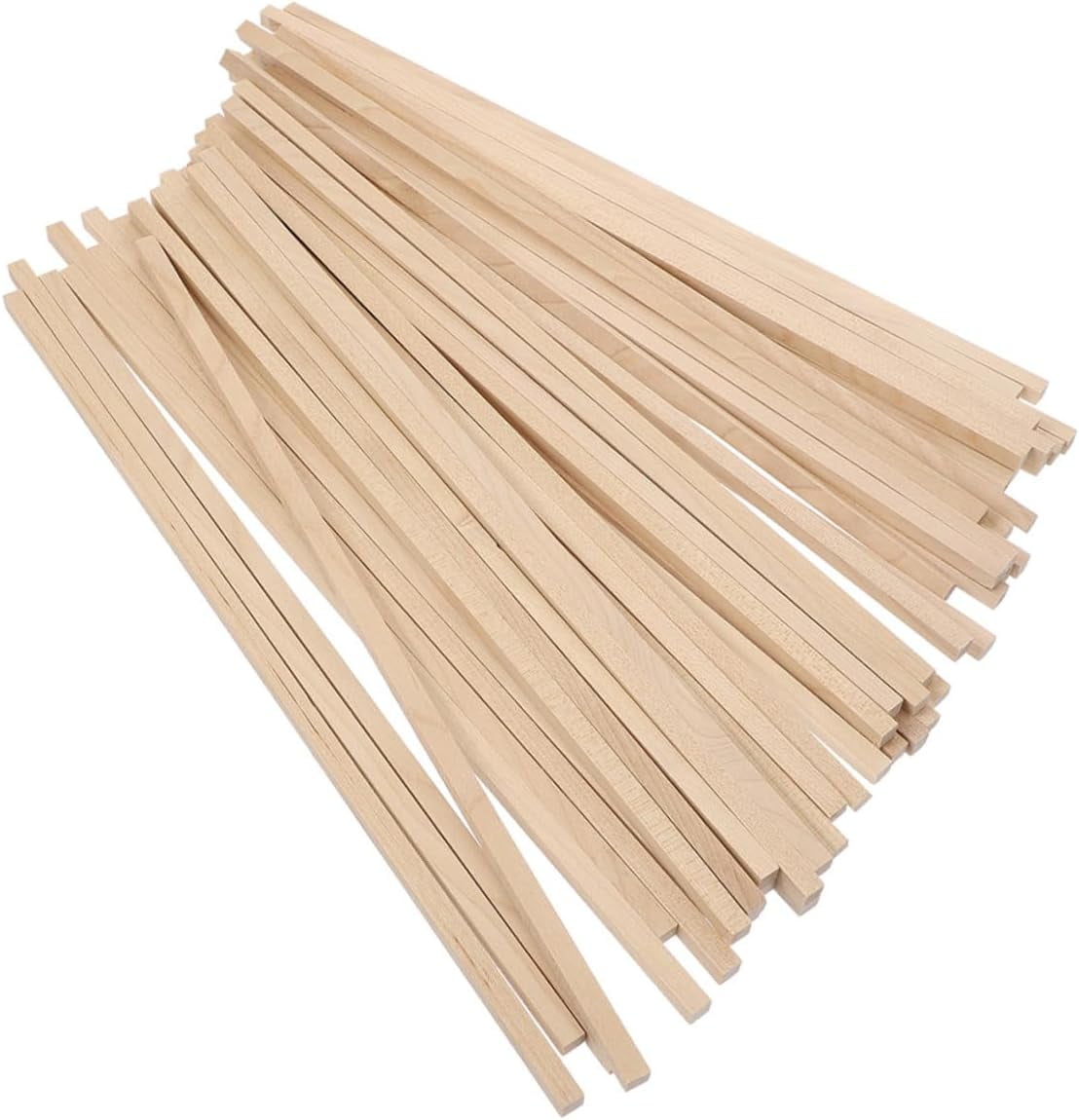 90pcs Square Wooden Stick Square Dowel Stick Wood Strips Wooden Sticks ...
