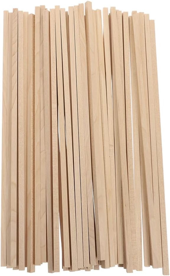 90pcs Square Wooden Stick Square Wood Sticks DIY Material Wooden Skill ...