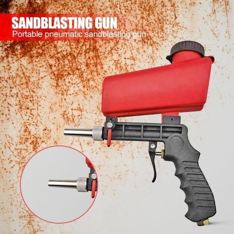 90psi Portable Gravity Sandblasting Gun Aluminium Pneumatic Sandblaster ...