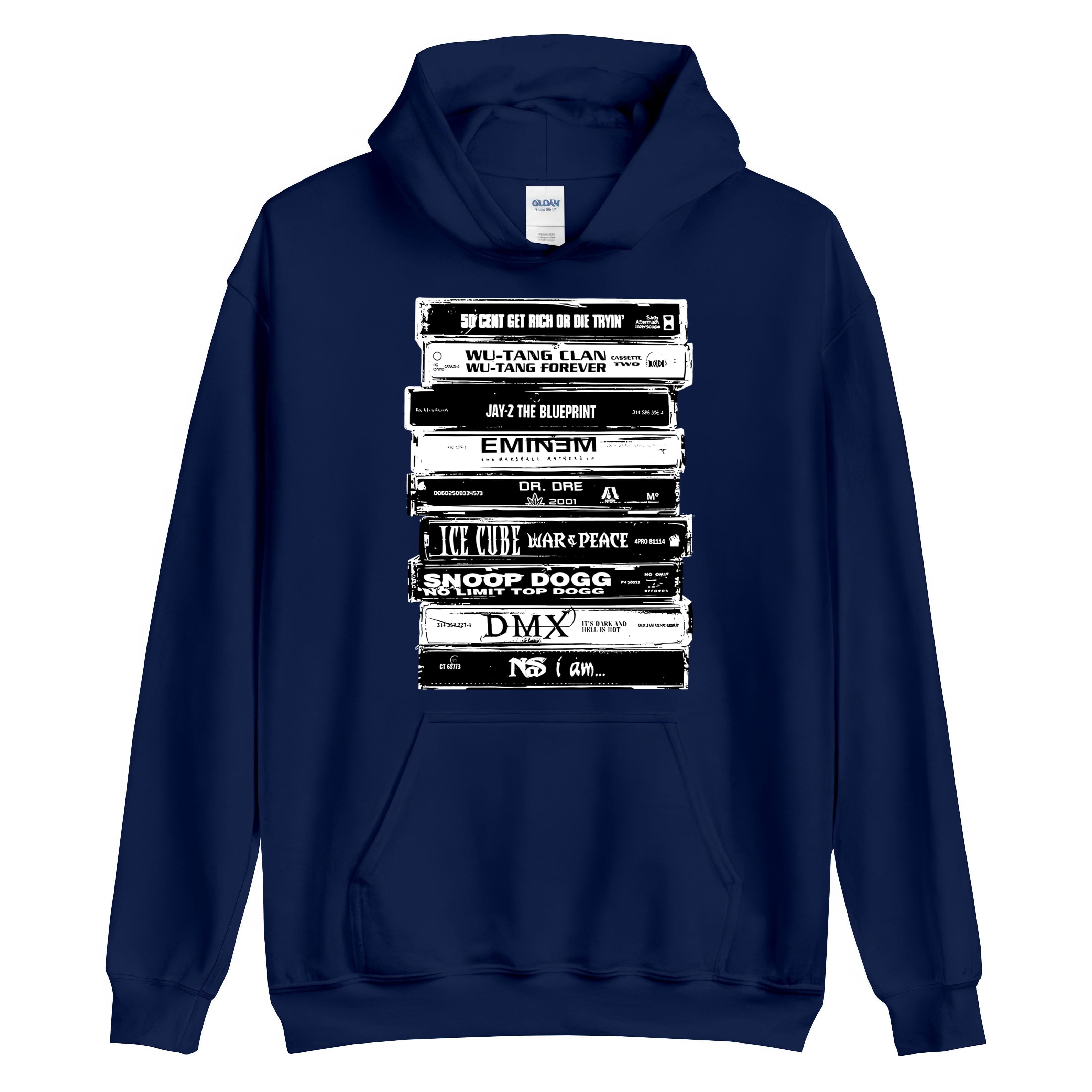 90s & 2000s Rap Music Legends Graphic Tee – Cassette Stack Design Shirt ...