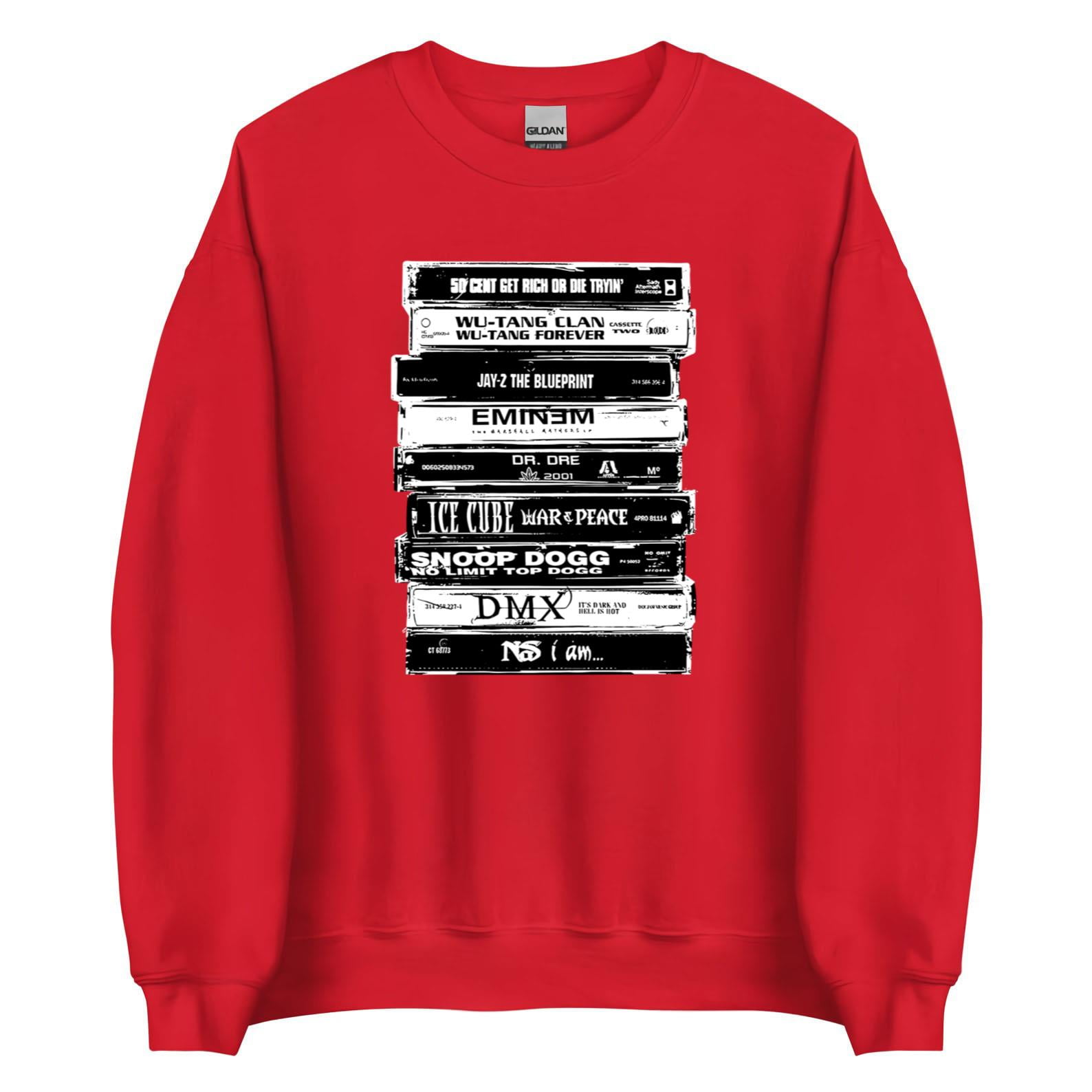90s & 2000s Rap Music Legends Graphic Tee – Cassette Stack Design Shirt ...