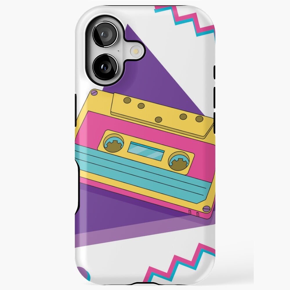 90s 80s Cassette Retro Music Phone Case with iPhone 11 to 17 Pro Max ...