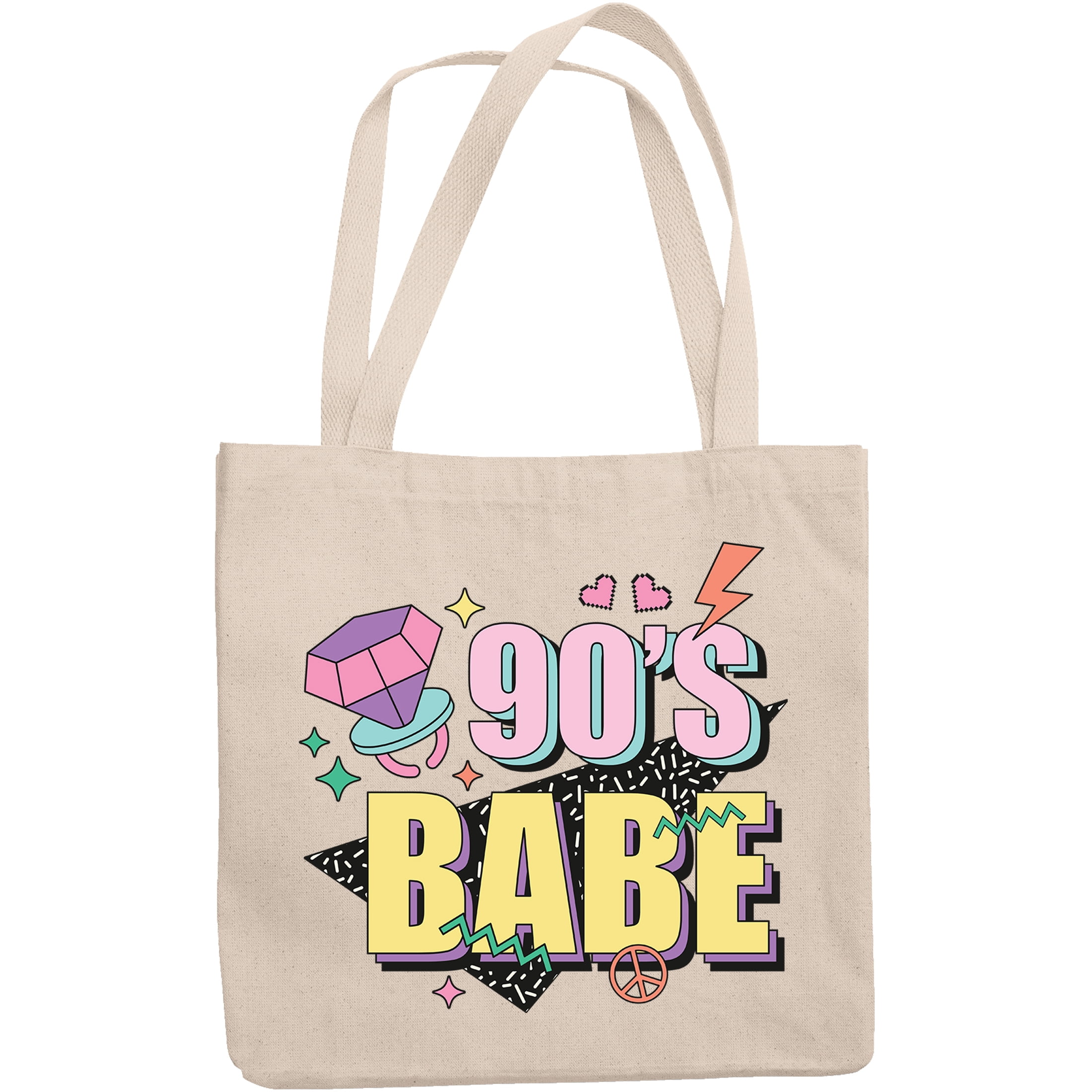 90s Babe, Artsy Retro & Millennial Themed Merch Gift, 12oz Canvas Tote ...
