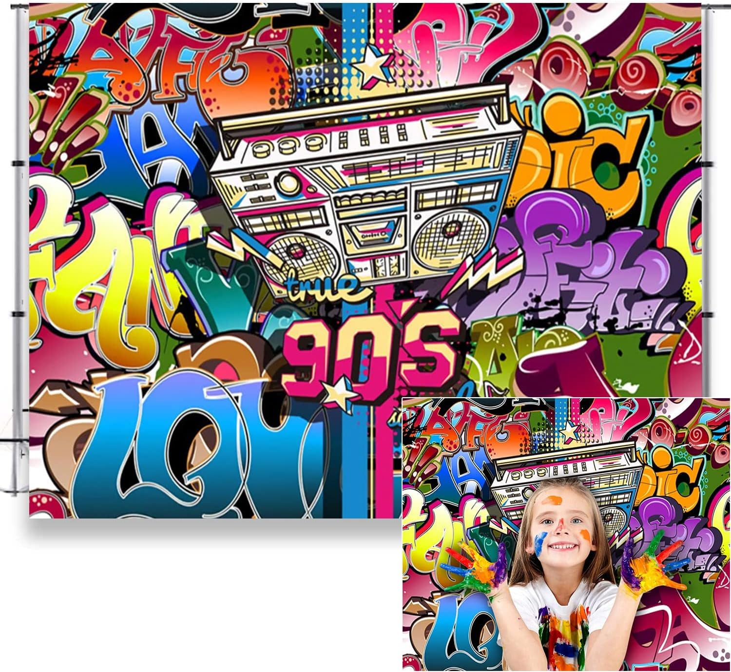 90s Backdrops for Photoshoot 90’S Backdrop Hip Hop Graffiti Retro Radio ...