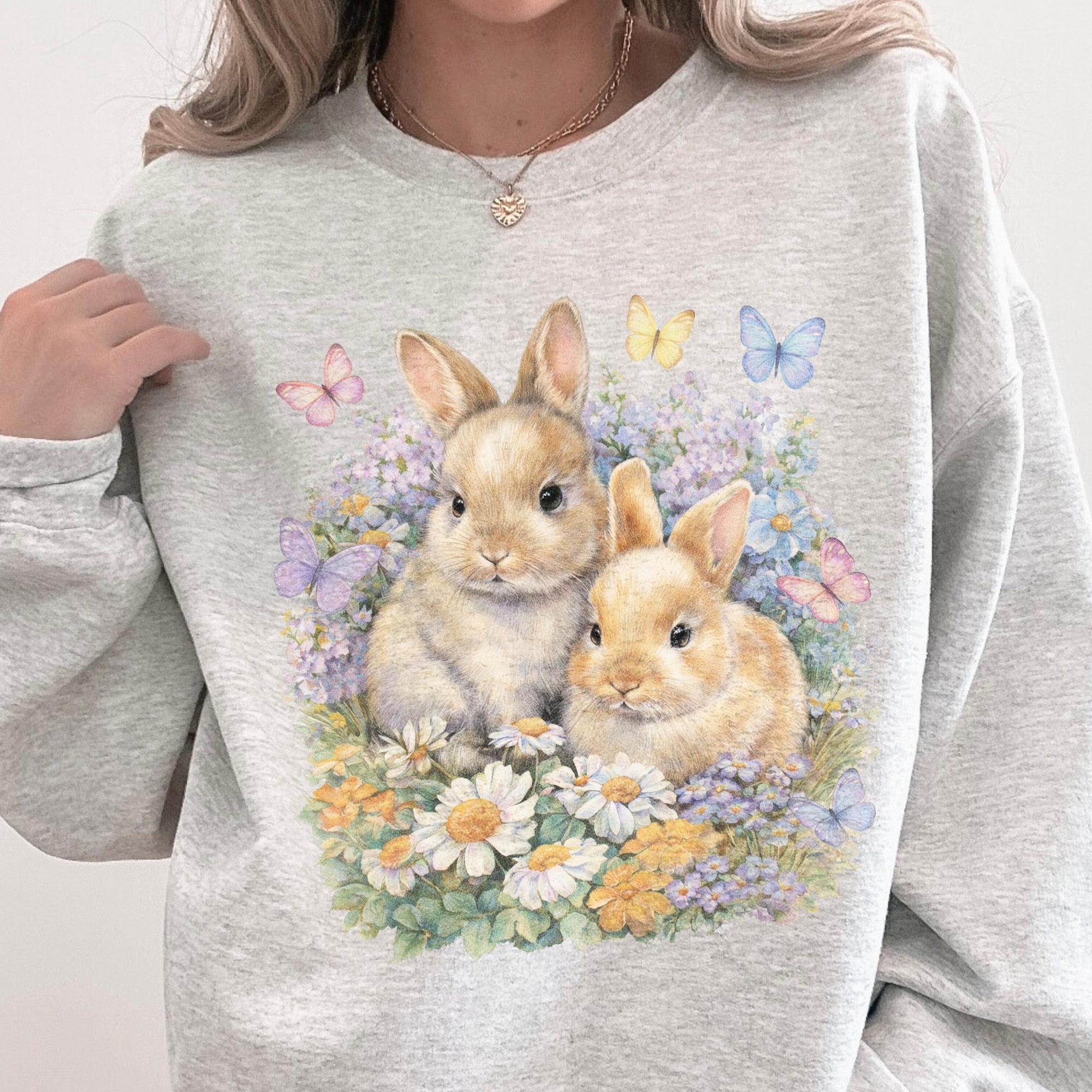 90s Bunny TShirt Retro Easter Crewneck Spring Cottagecore TShirt ...