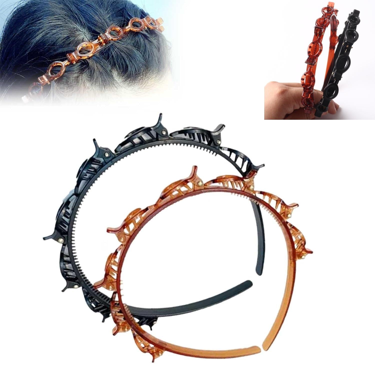 90s Butterfly Clip Headband for Women, Curly Hair Clip Headband ...