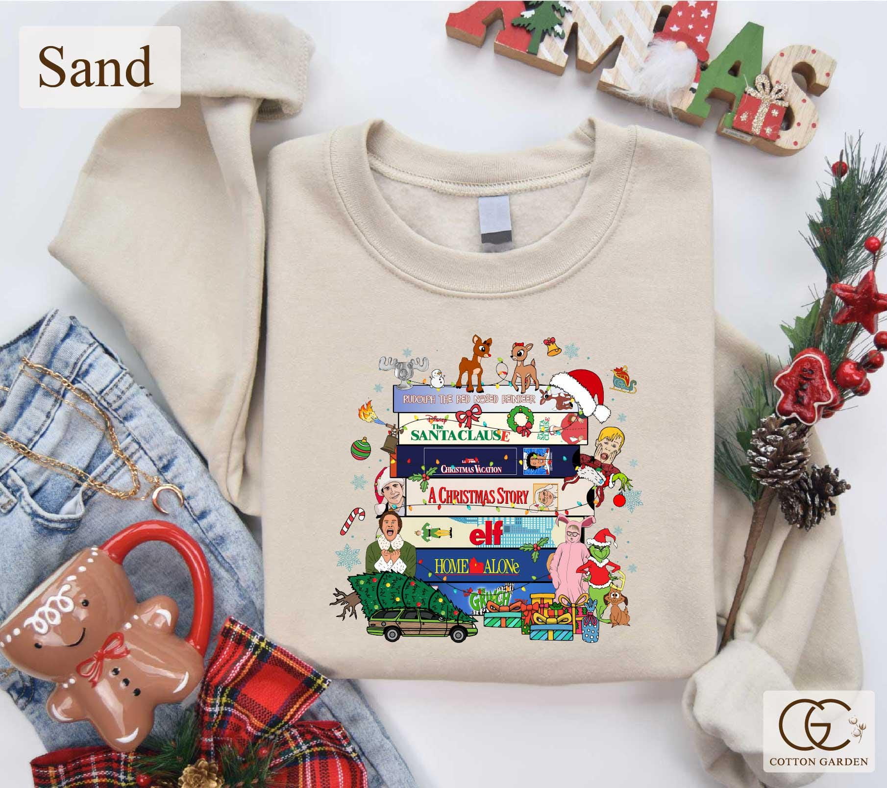 90s Christmas Movie Sweatshirt, Retro Holiday Hoodie, VHS Tapes, 90s ...