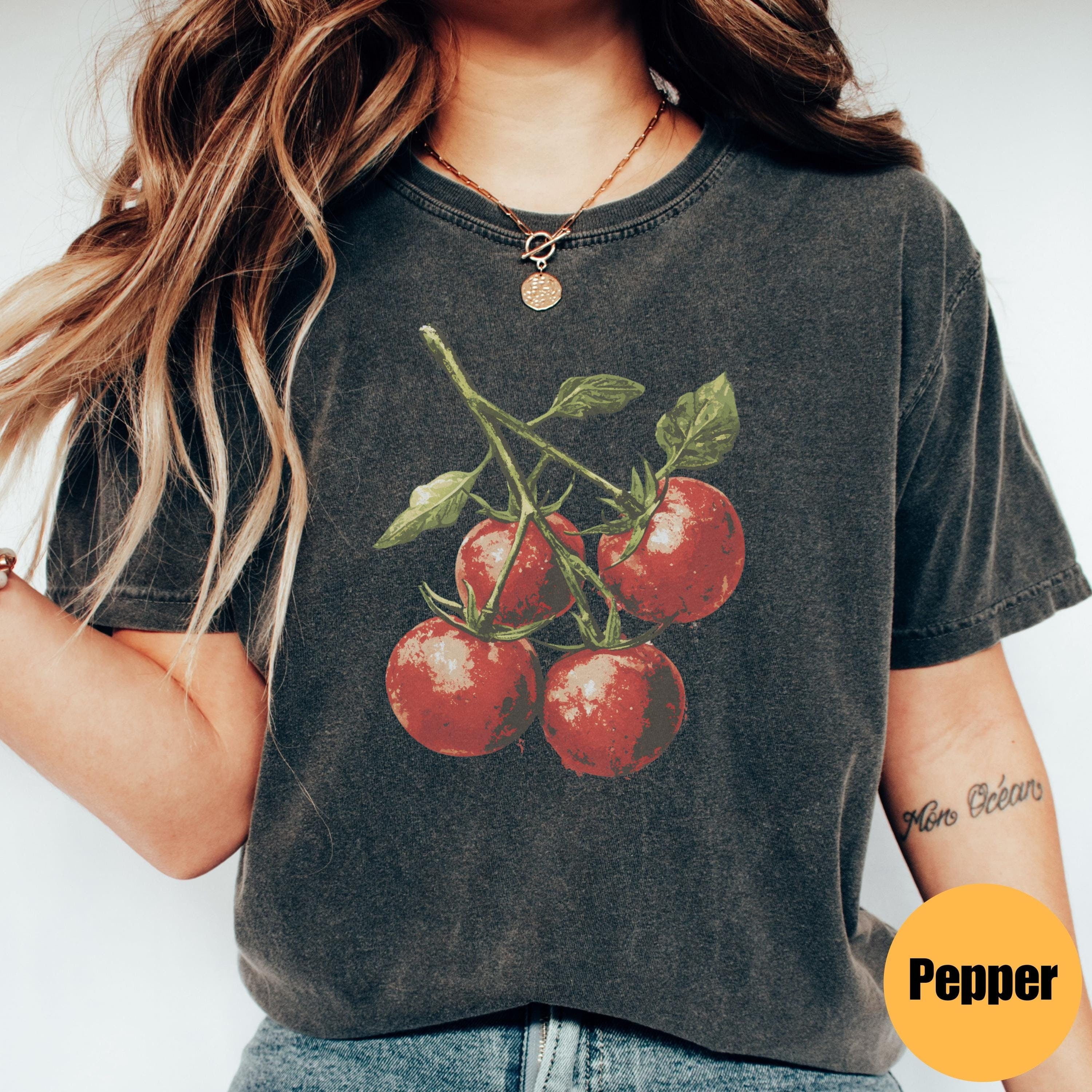 90s Cottagecore Shirt, Botanical Garden Retro T Shirt, Tomato Fruit ...