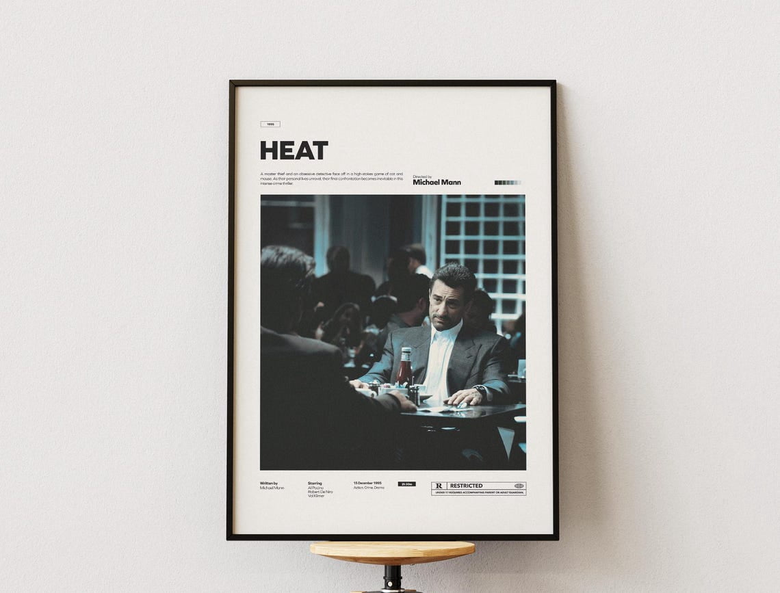 90s Crime Film Wall Decor High Stakes Thriller Art Retro Cinema ...