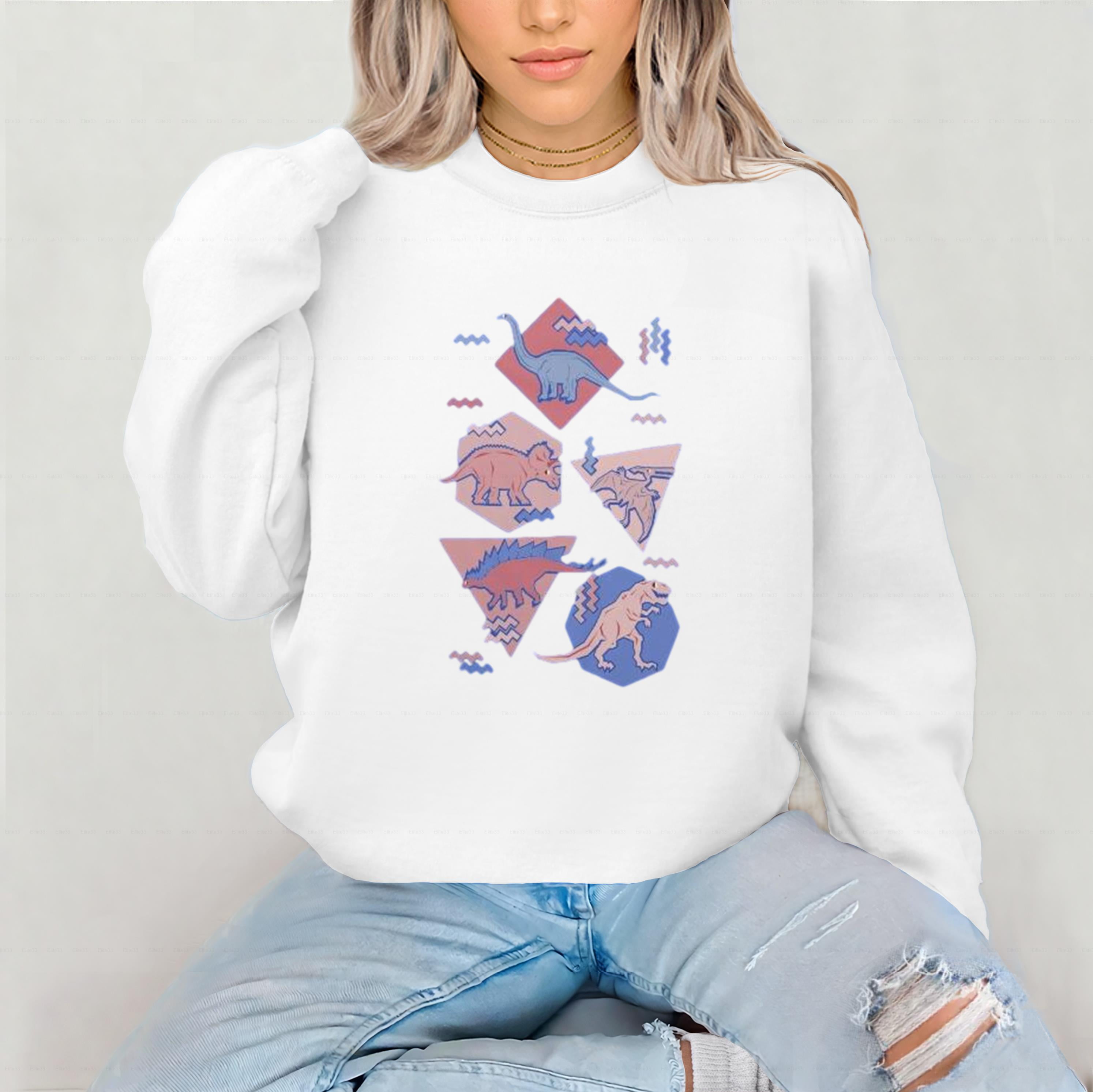 90s Dinosaur T-Shirt with Rose Quartz & Serenity Theme, for men & women, up to size 5XL ...