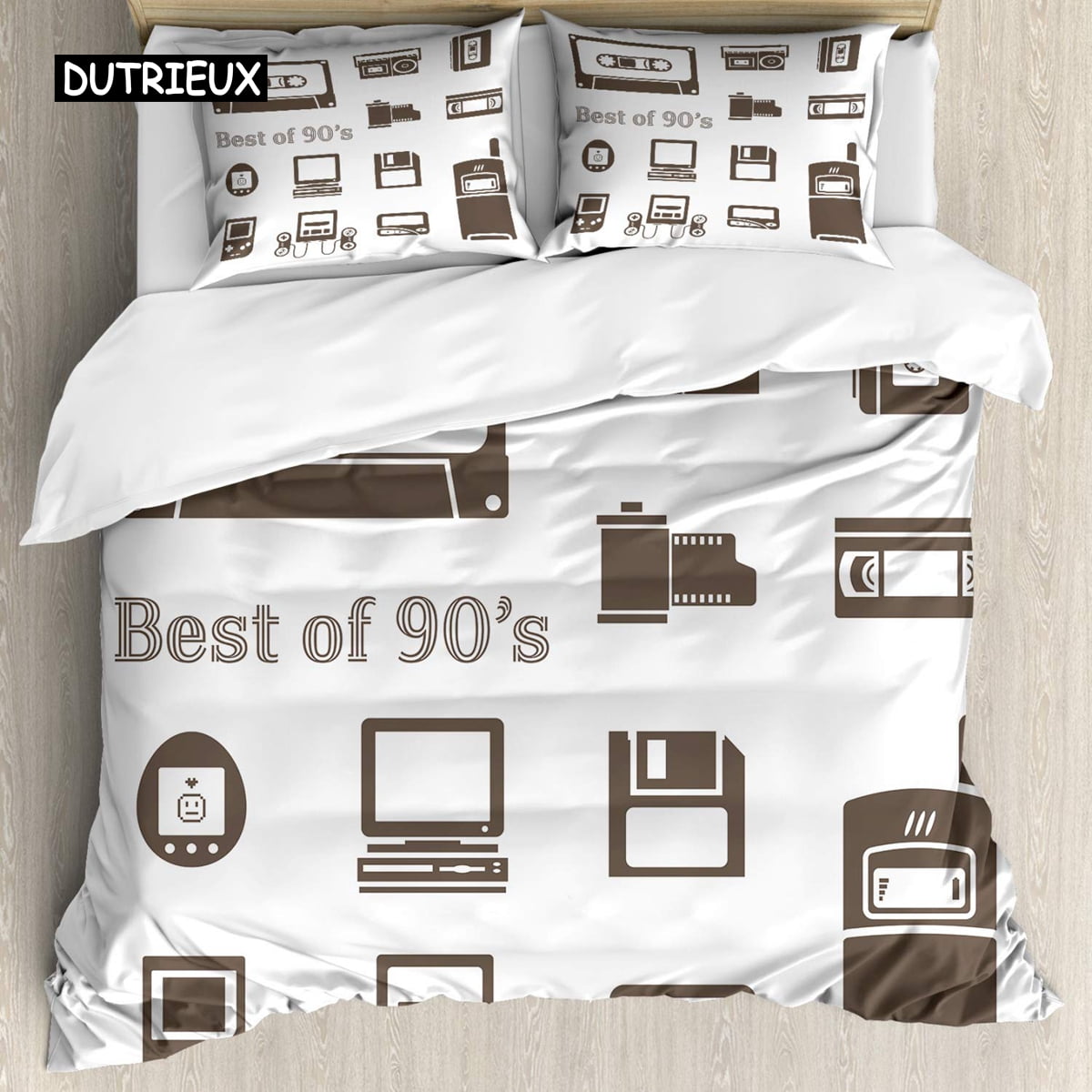 90s Duvet Cover Set 90's Letter and Stars on Striped Background with ...