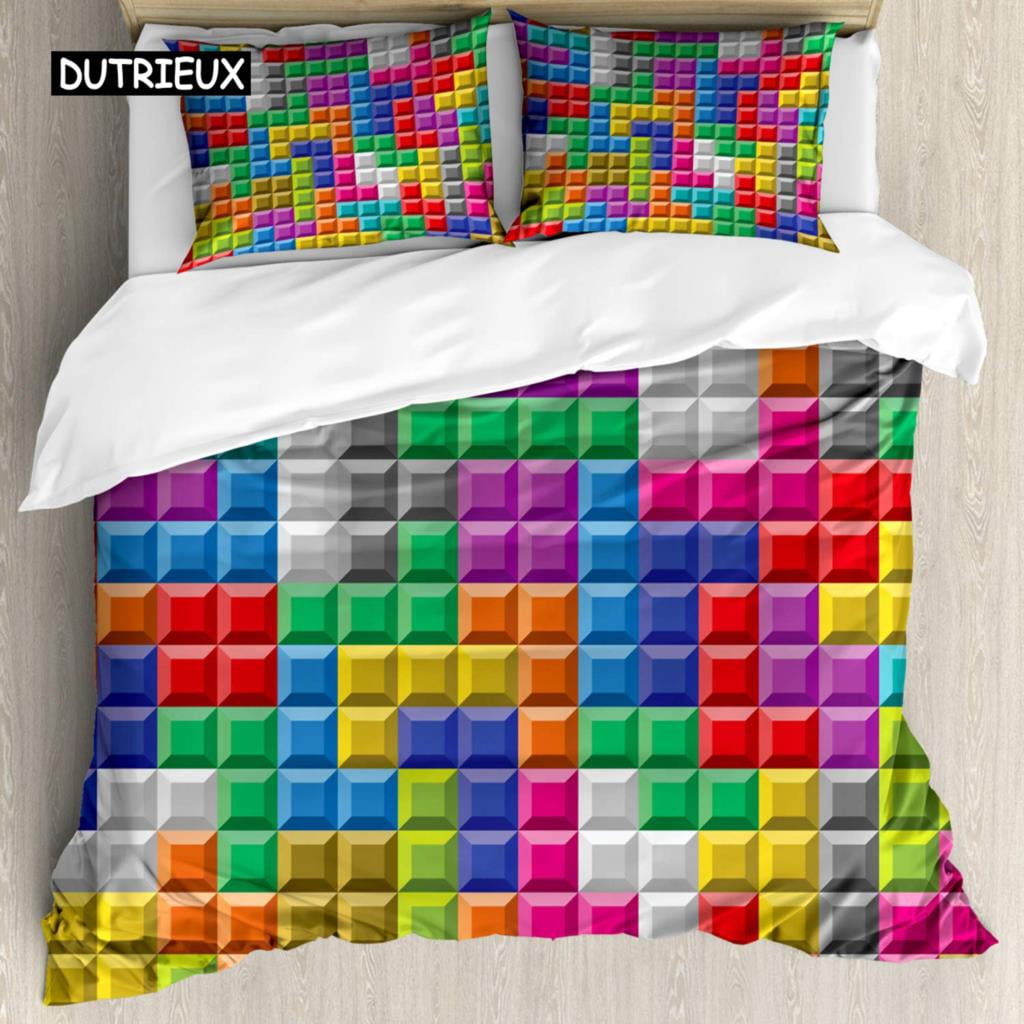 90s Duvet Cover Set 90's Letter and Stars on Striped Background with ...