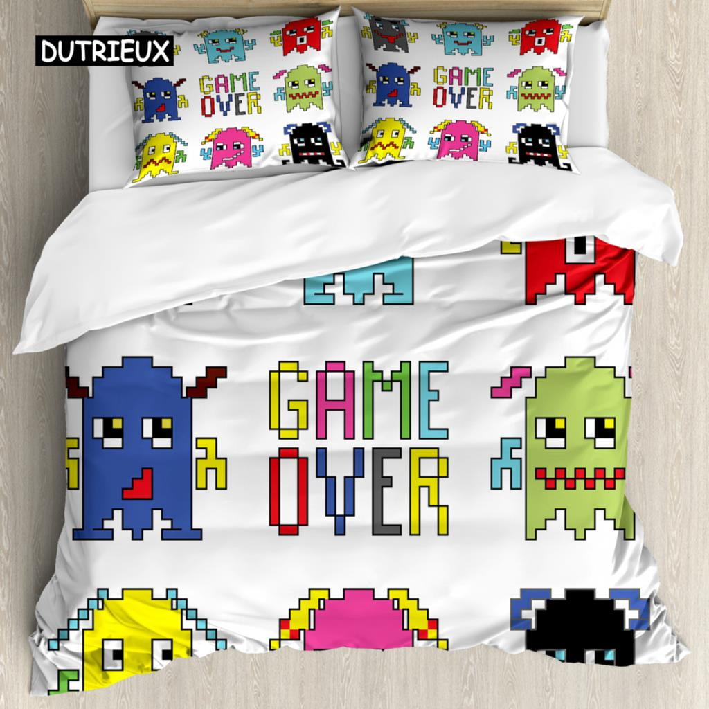 90s Duvet Cover Set 90's Letter and Stars on Striped Background with ...