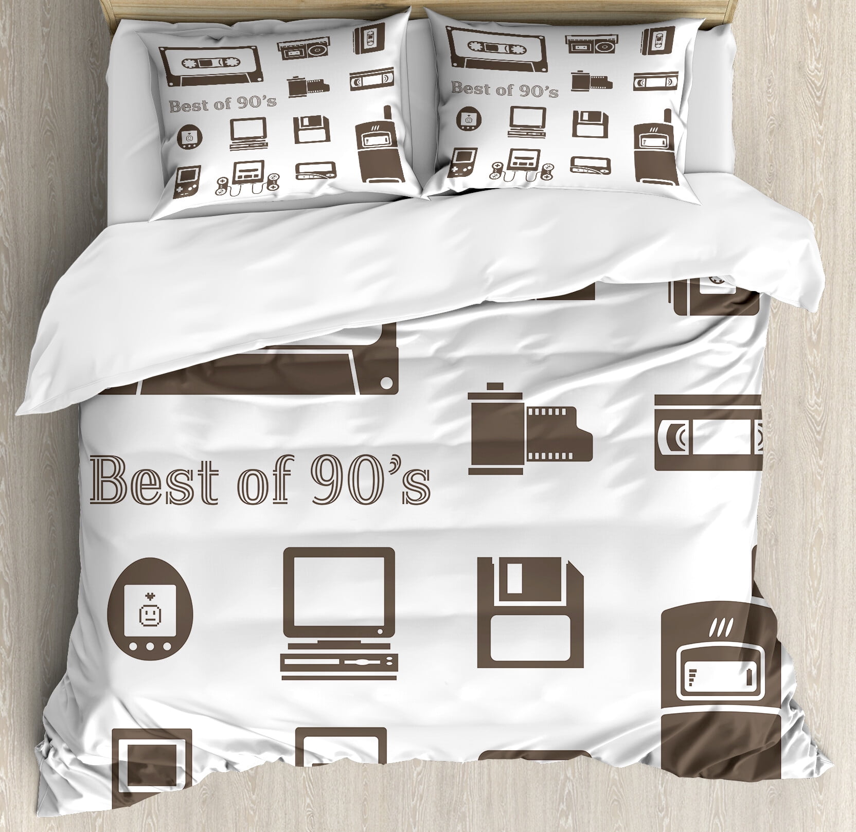 90s Duvet Cover Sets, Gadget of 90s Pattern with Desktop Computer Video ...