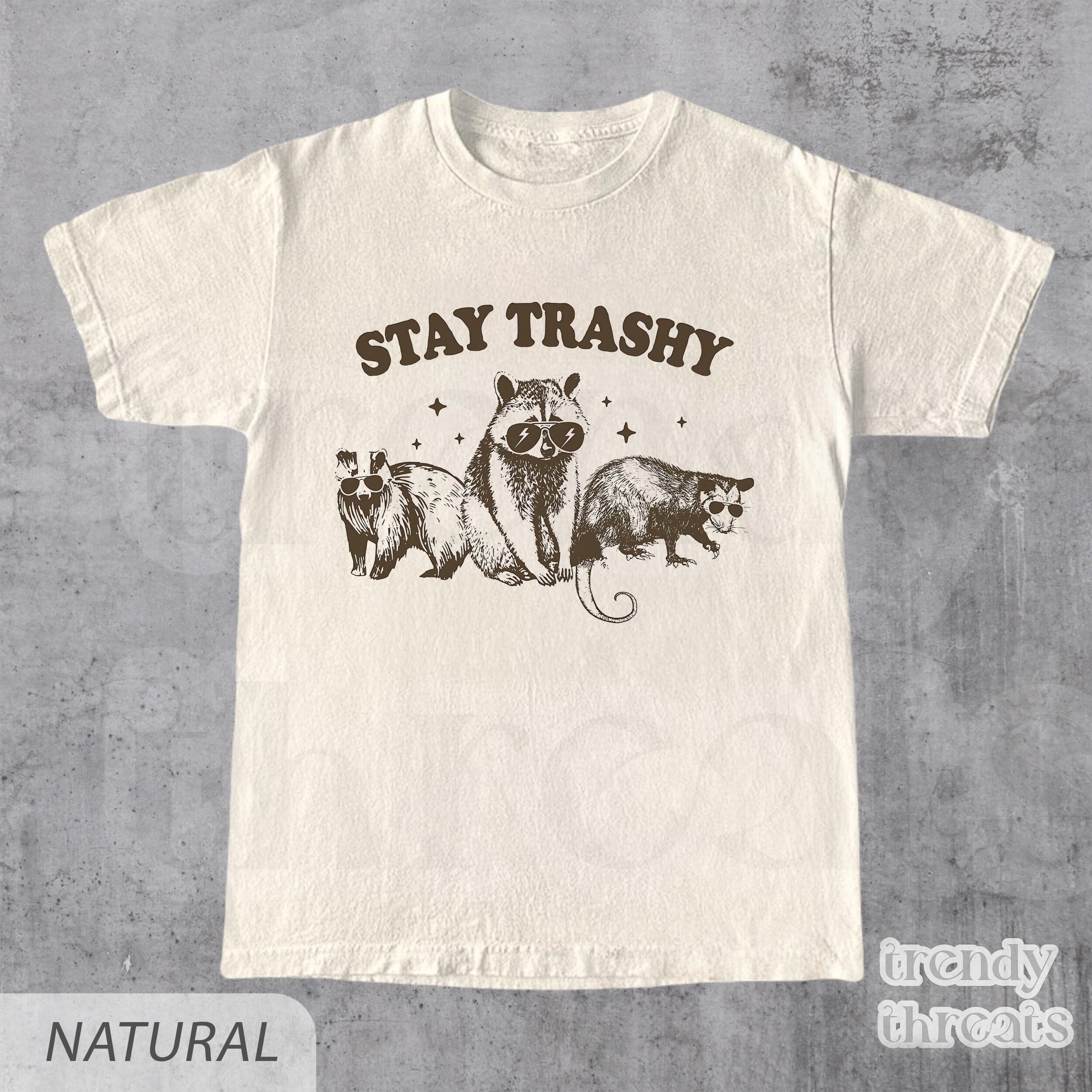 90s Funny Racoon Shirt Retro Y2k Boho Aesthetic, Cute Stay Trashy T ...