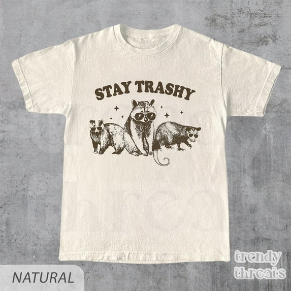 90s Funny Racoon Shirt Retro Y2k Boho Aesthetic, Cute Stay Trashy T ...