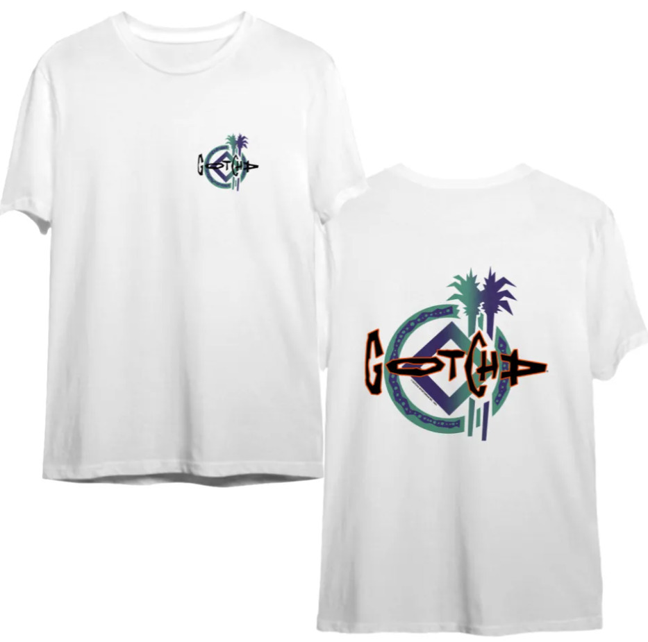 90s Gotcha Surf T-Shirt. Vintage 1991 Gotcha Graphic Logo Peach ...