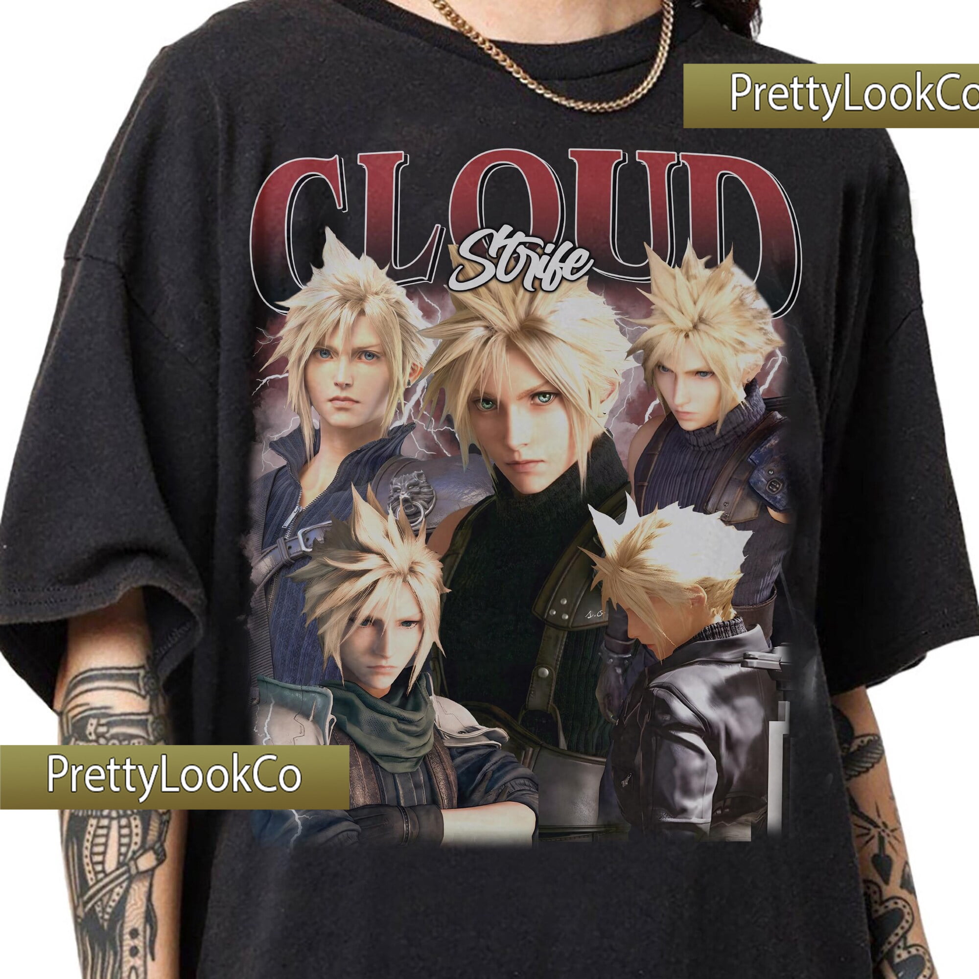 90s Graphic Style Cloud Strike FF7 T-shirt FPS Strike Game Gifts For ...
