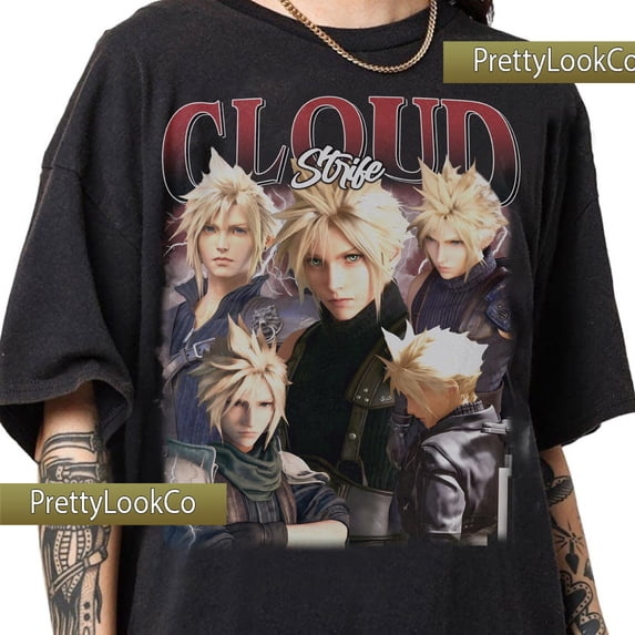 90s Graphic Style Cloud Strike FF7 T-shirt FPS Strike Game Gifts For ...